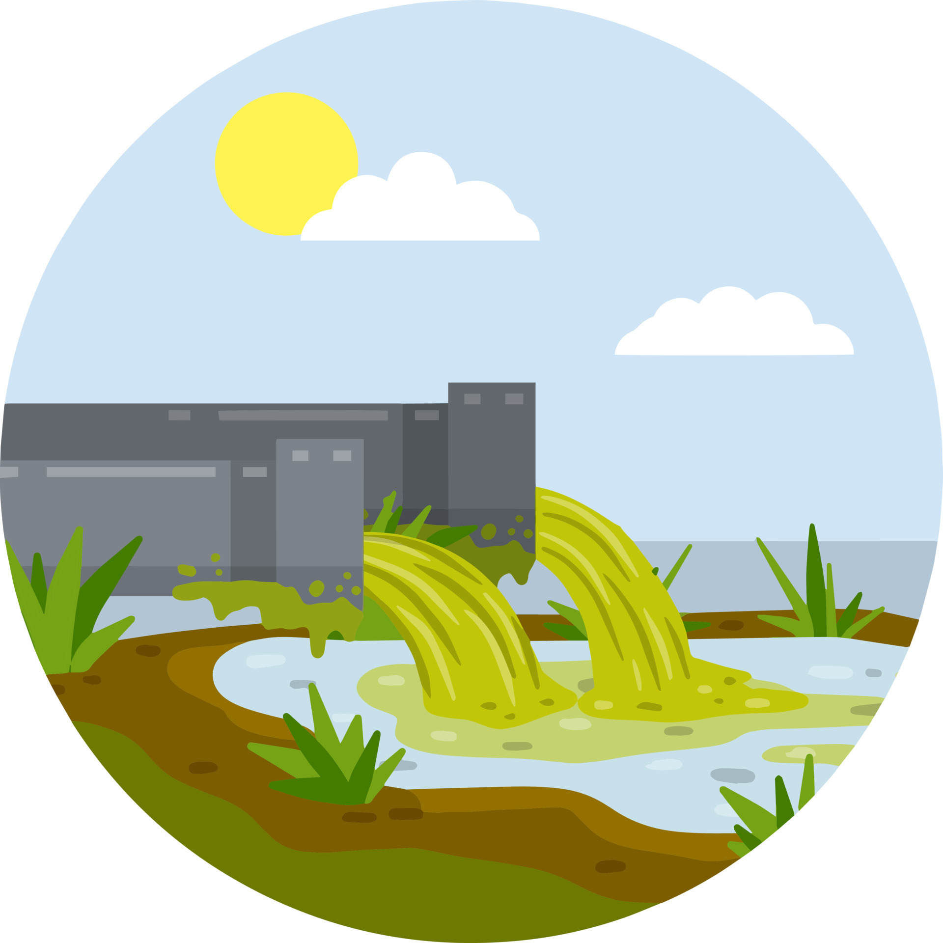 Cartoon Polluted Water