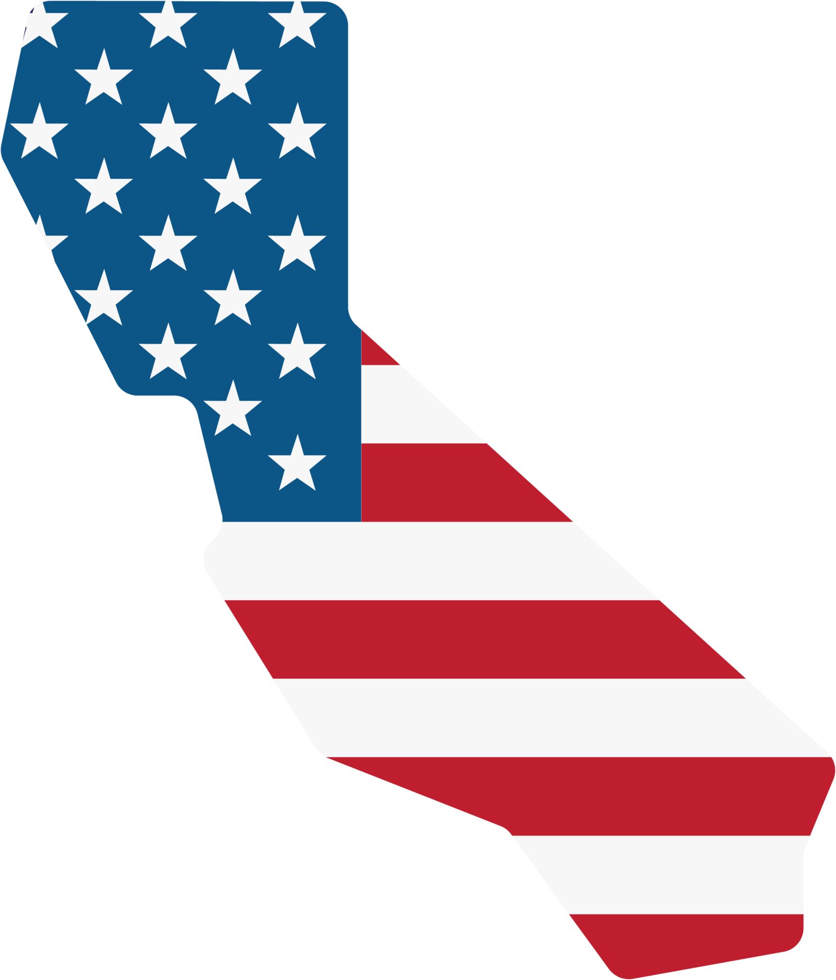 Outline Drawing Of California State Map On Usa Flag 22596898 Png
