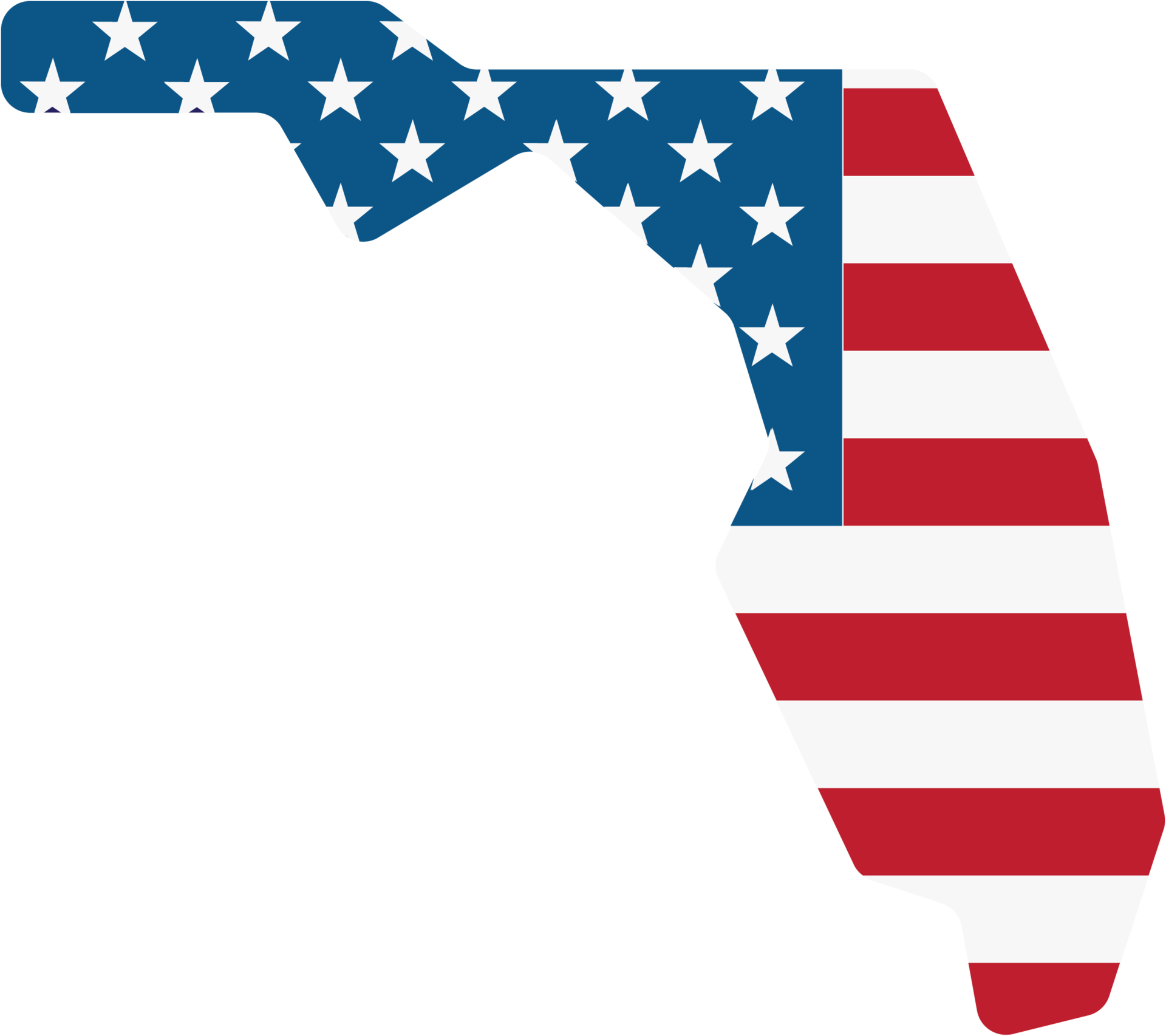 Outline Drawing Of Florida State Map On Usa Flag 22596901 Png