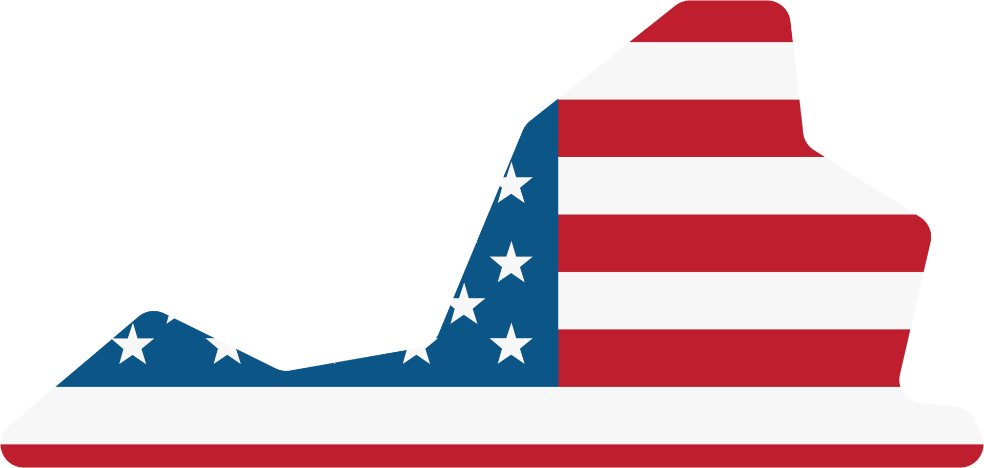 Outline Drawing Of Virginia State Map On Usa Flag 22596911 Png