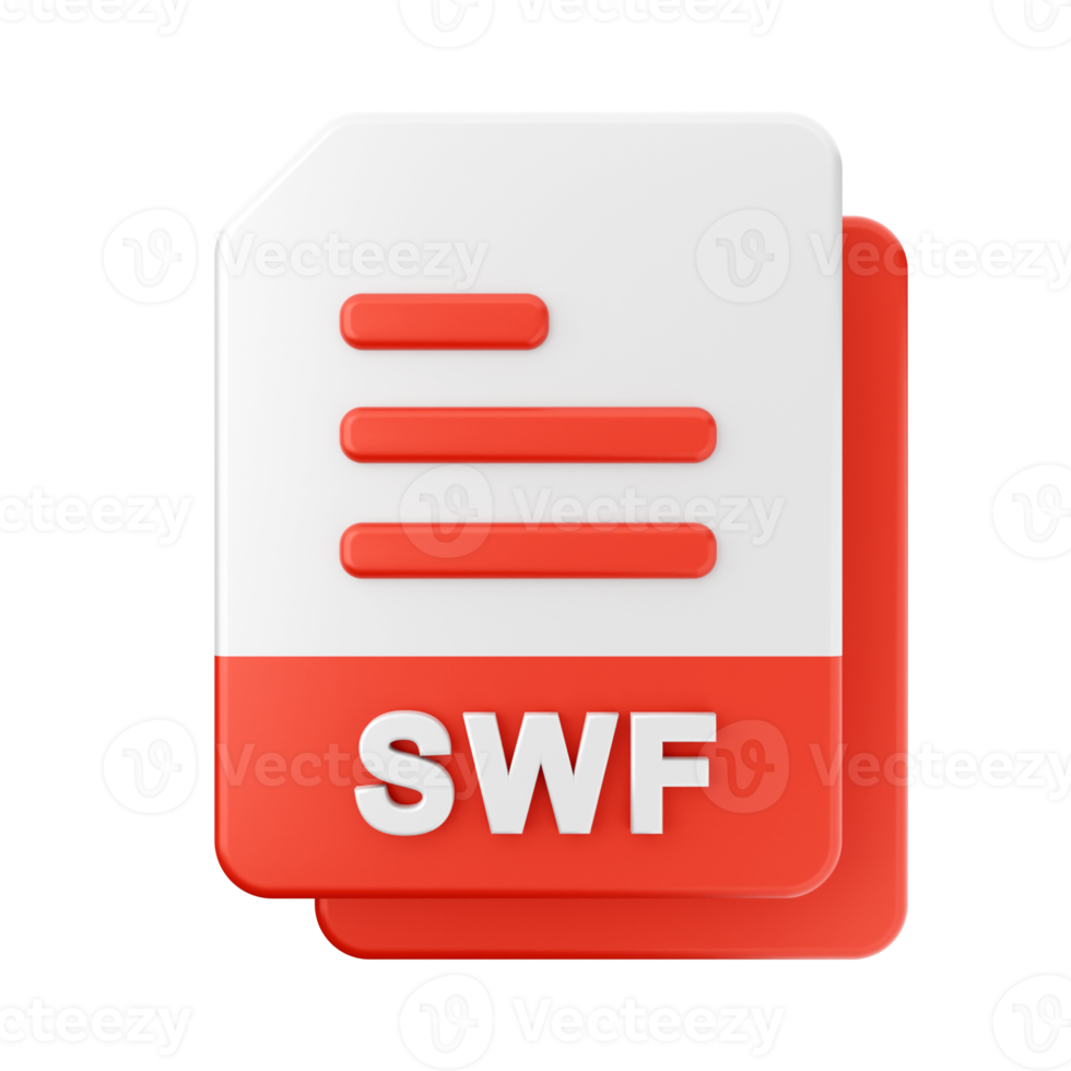 3d file SWF icon illustration 22597190 PNG