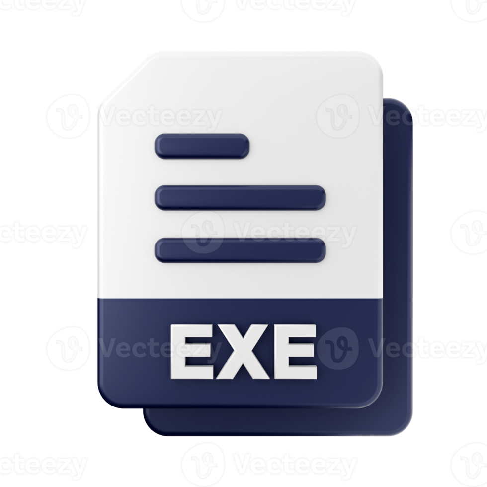 3d file EXE icon illustration 22597194 PNG
