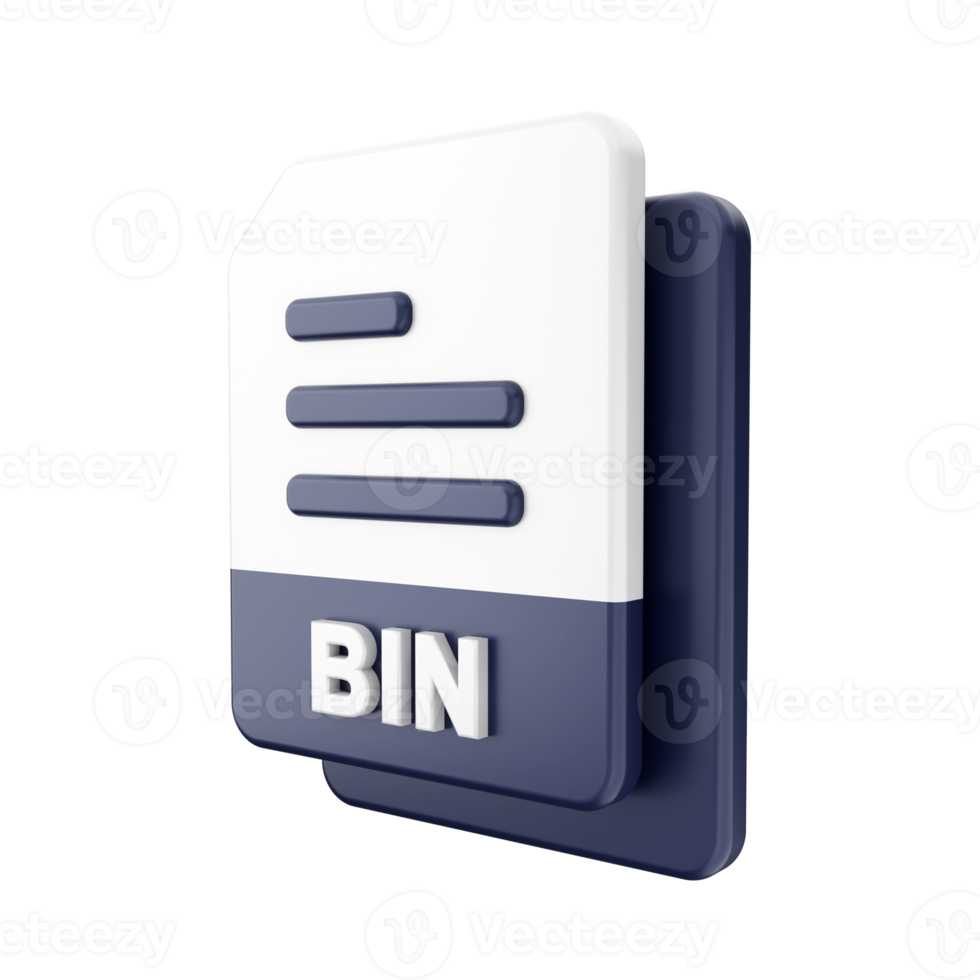 3d file BIN icon illustration 22597206 PNG
