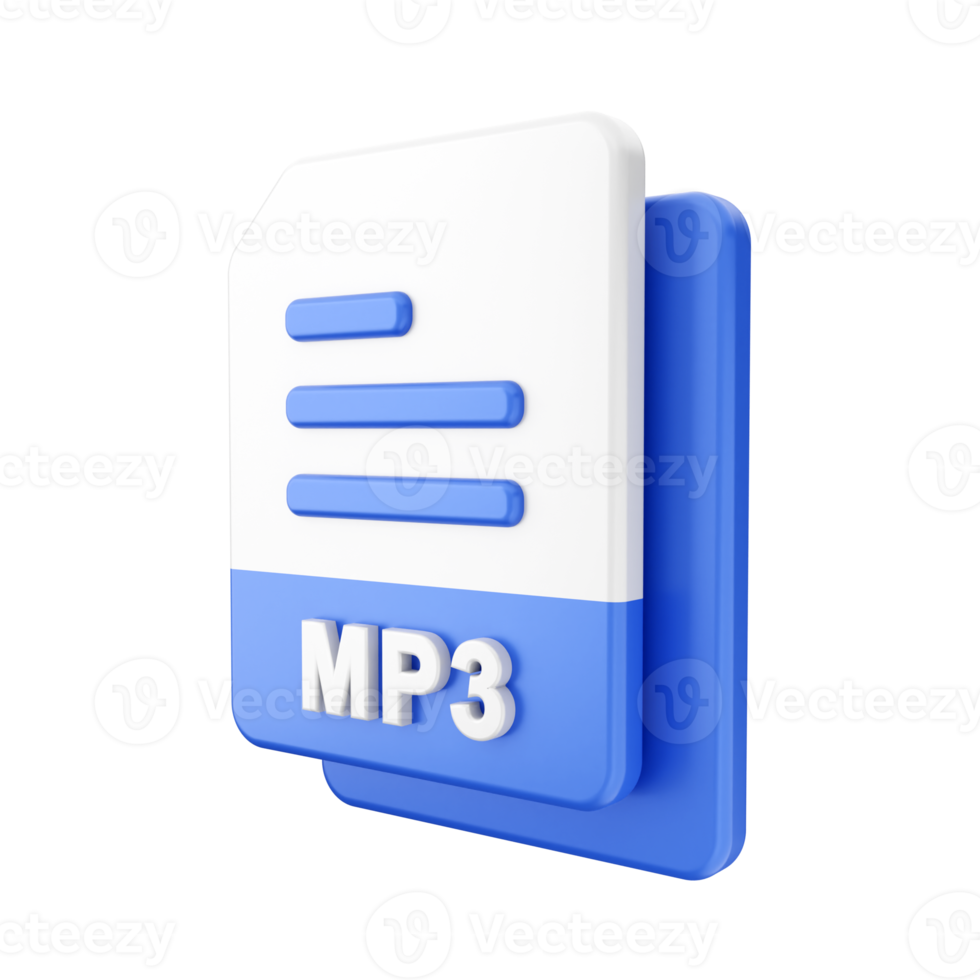 3d file MP3 icon illustration 22597207 PNG