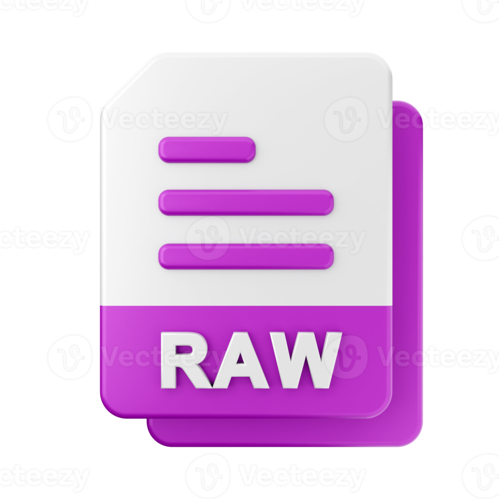 3d RAW file icon illustration 22597421 PNG