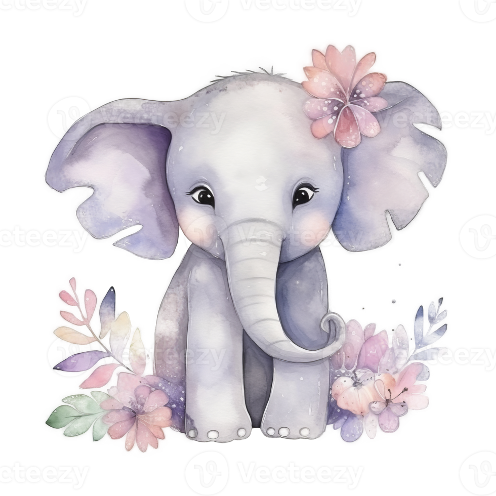 Cute watercolor elephant. 22598631 PNG