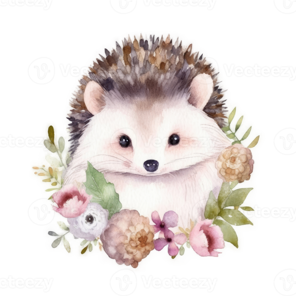 Cute watercolor hedgehog. 22598671 PNG