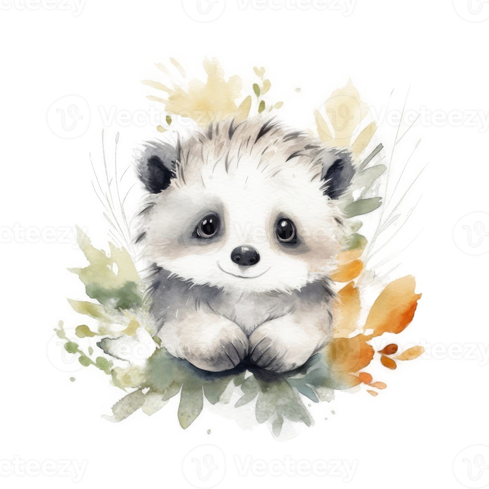 Cute watercolor hedgehog. 22598688 PNG