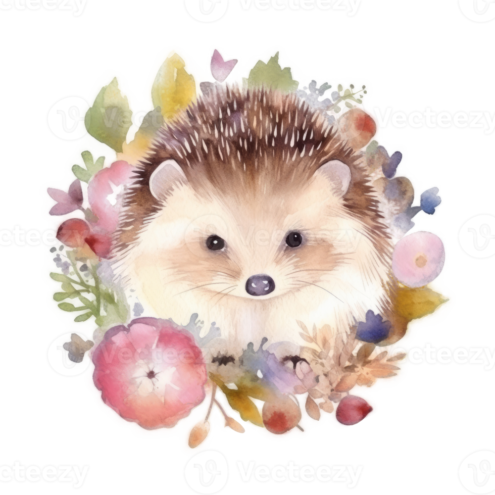 Cute watercolor hedgehog. 22598756 PNG