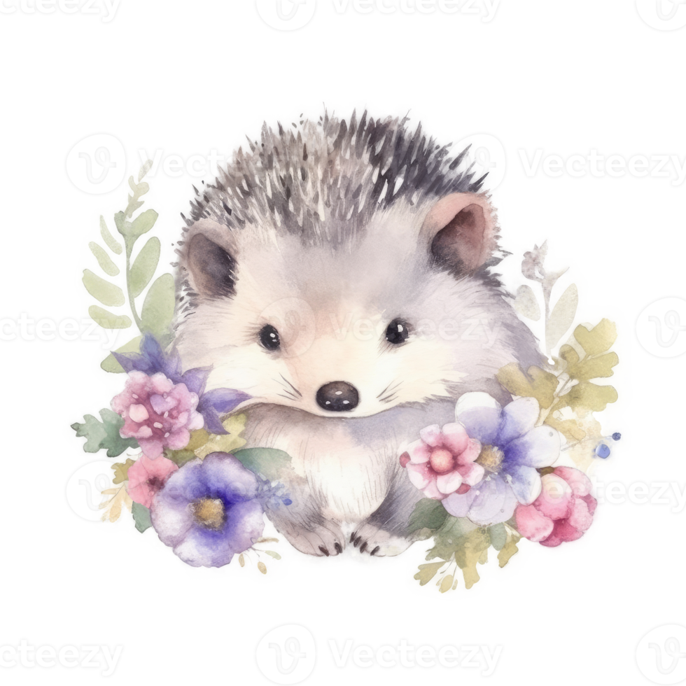 Cute watercolor hedgehog. 22598795 PNG