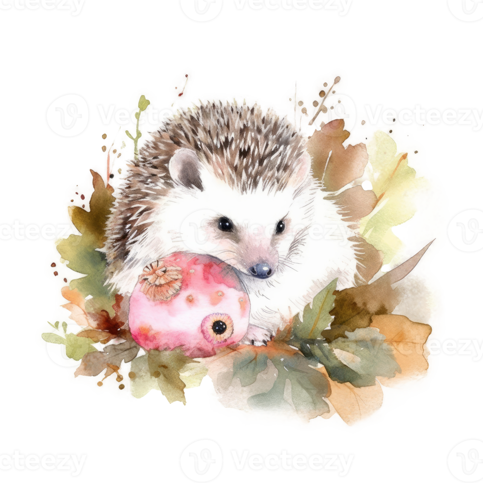 Cute watercolor hedgehog. 22598820 PNG