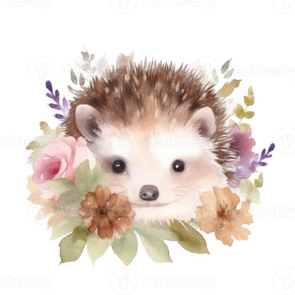 Cute watercolor hedgehog. 22598858 PNG