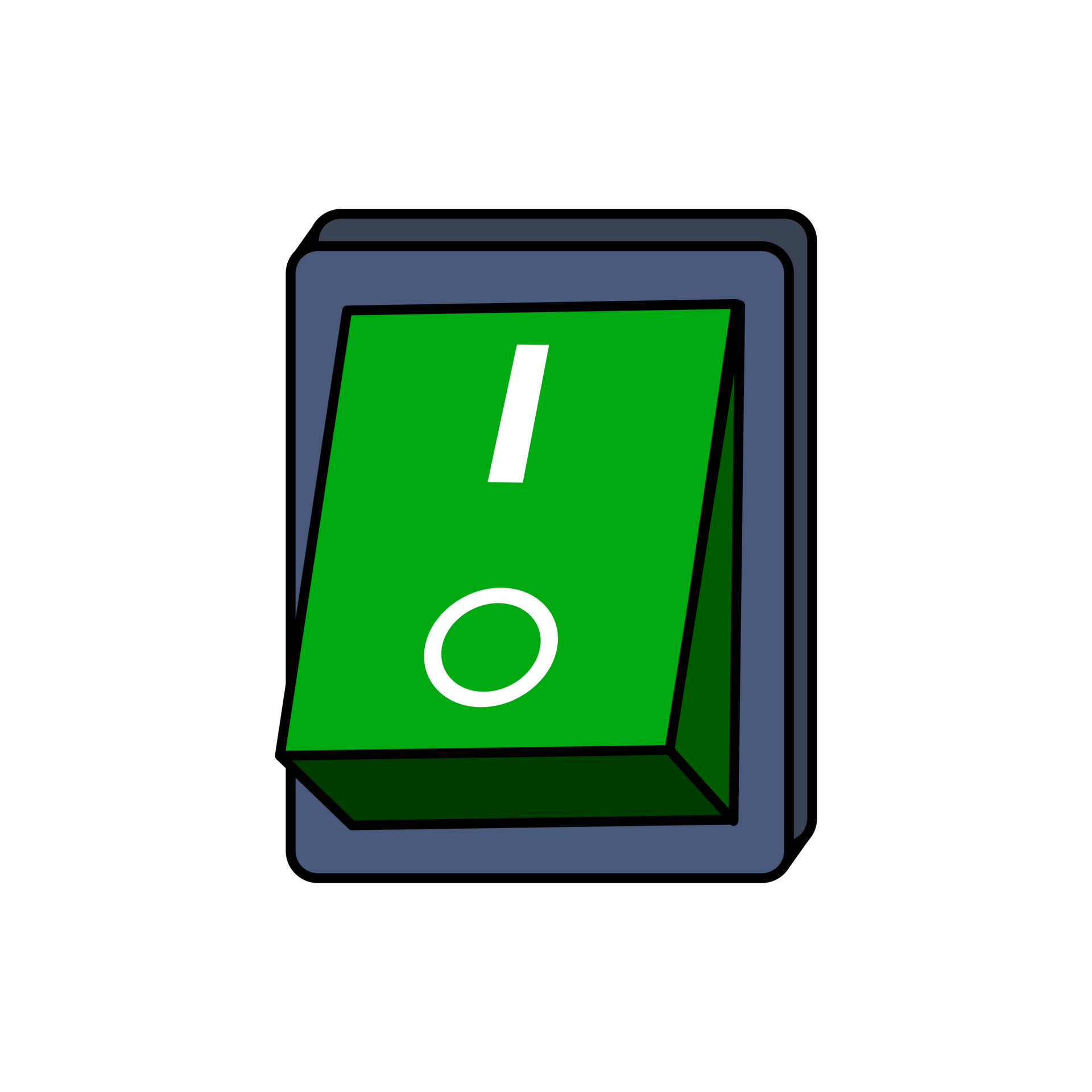 Green switch buttons, illustration of a square toggle switch buttons ...