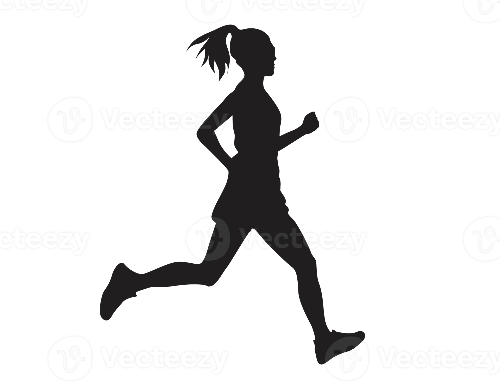 Silhouette of a Female Runner 22599223 PNG