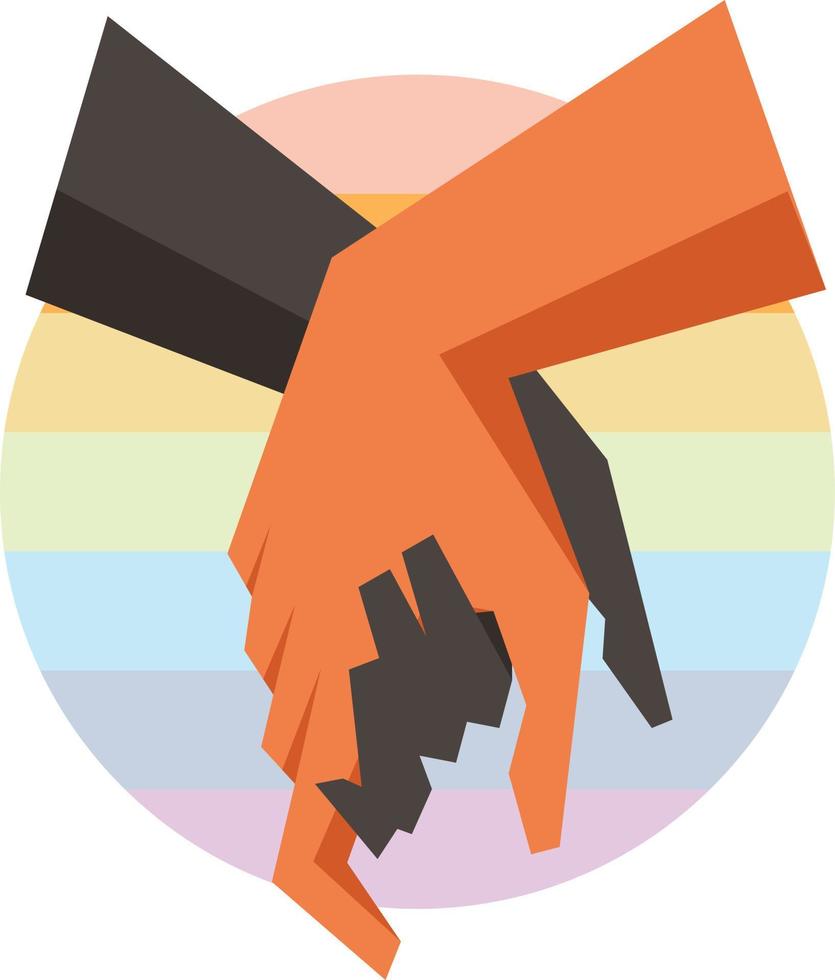 Vector Image Of A Couple Holding Hands With Lgbt Flag In The Background ...