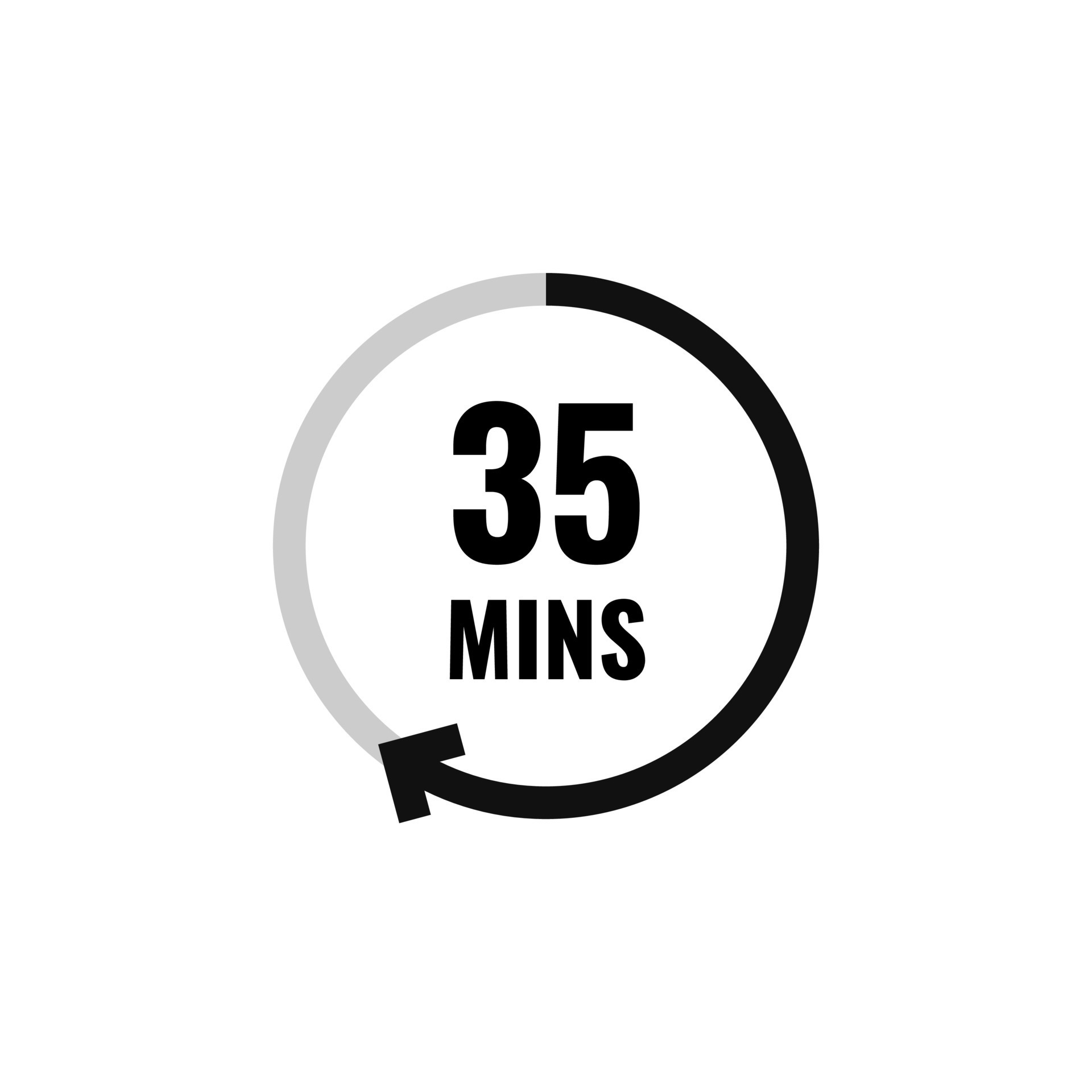 Thirty Five Minutes Clock Count Simple Vector Icon 22600701 Vector Art ... Thirty Five Minutes Clock Count Simple Vector Icon 22600701 Vector Art ...