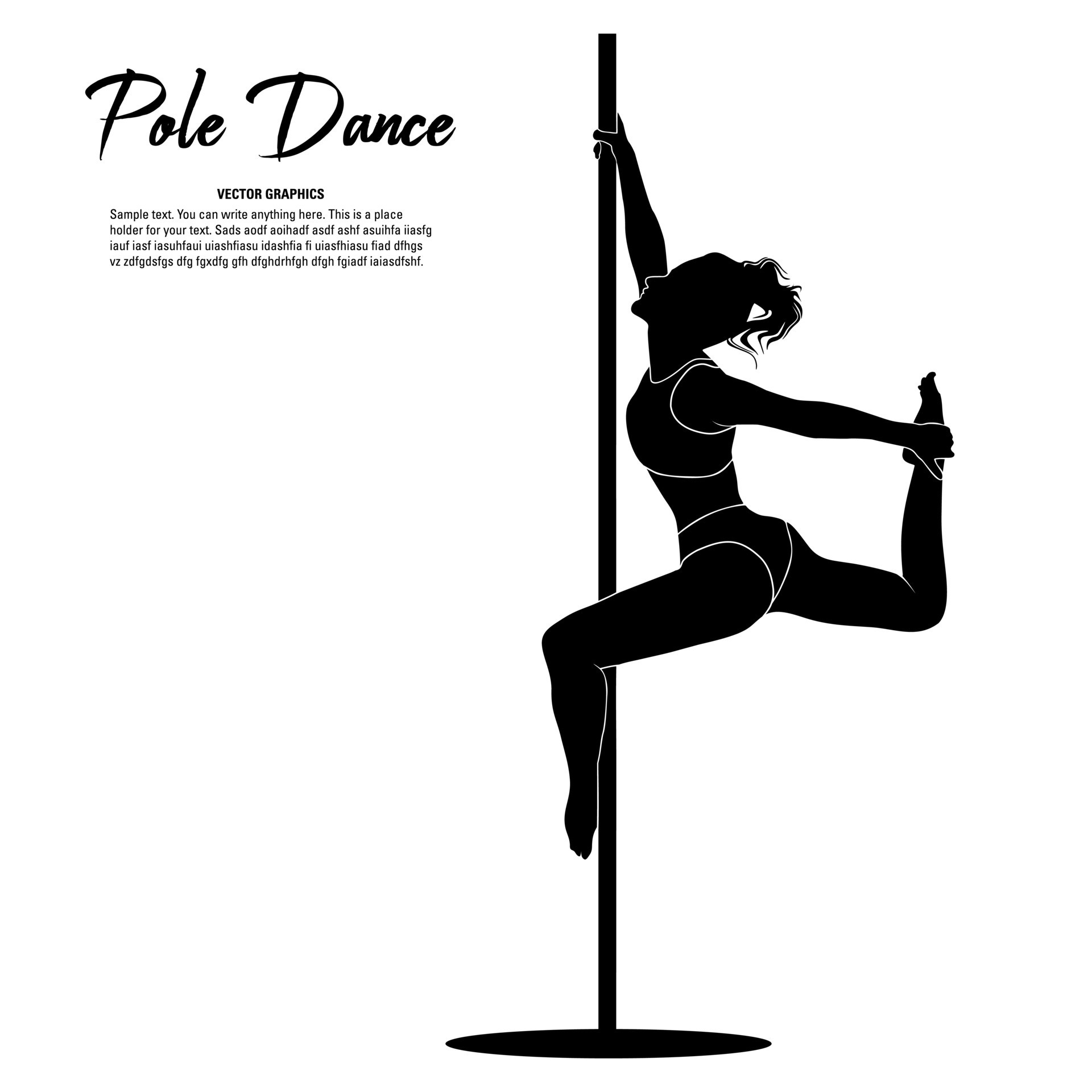 Sexy Girl Hanging From Pole Isolated On White Background Vector Illustration 22600733 Vector