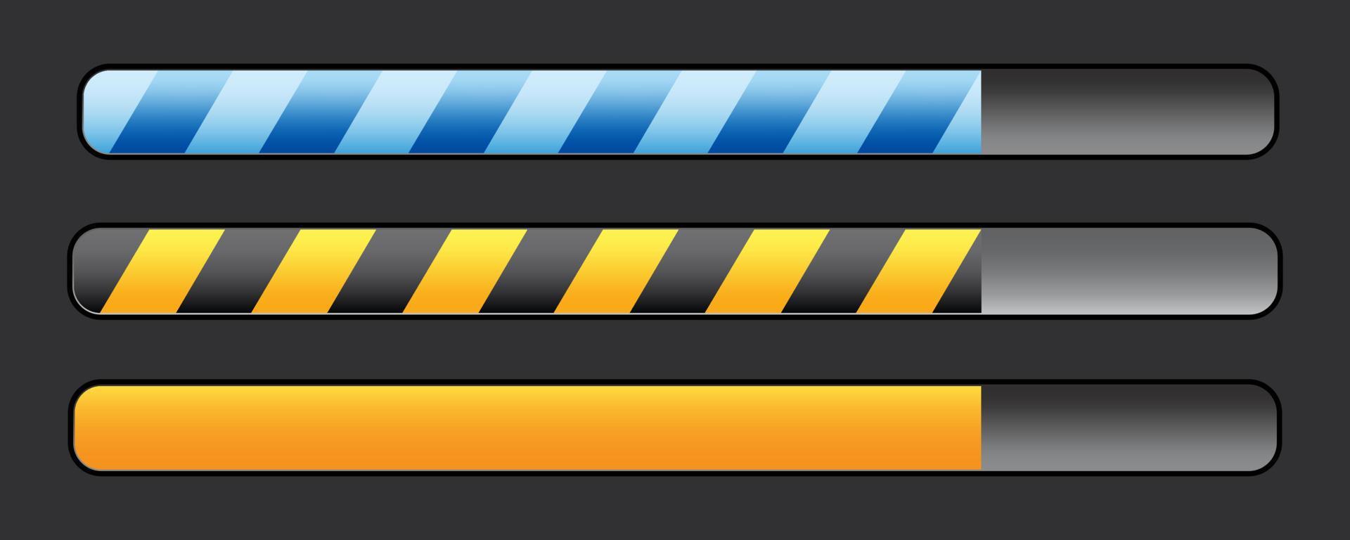 loading bar progress icons, load sign green vector illustration. System ...