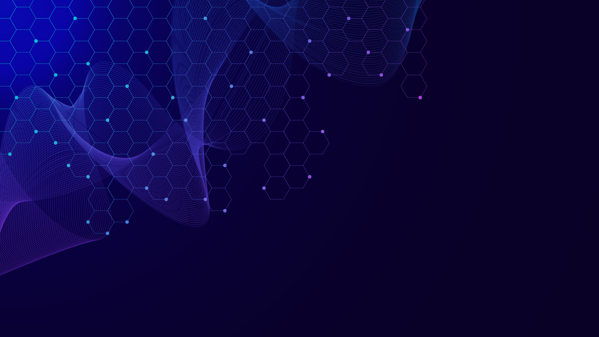 Abstract Dots And Line With Hexagons Particles And Wave Flow Background Molecular Structure