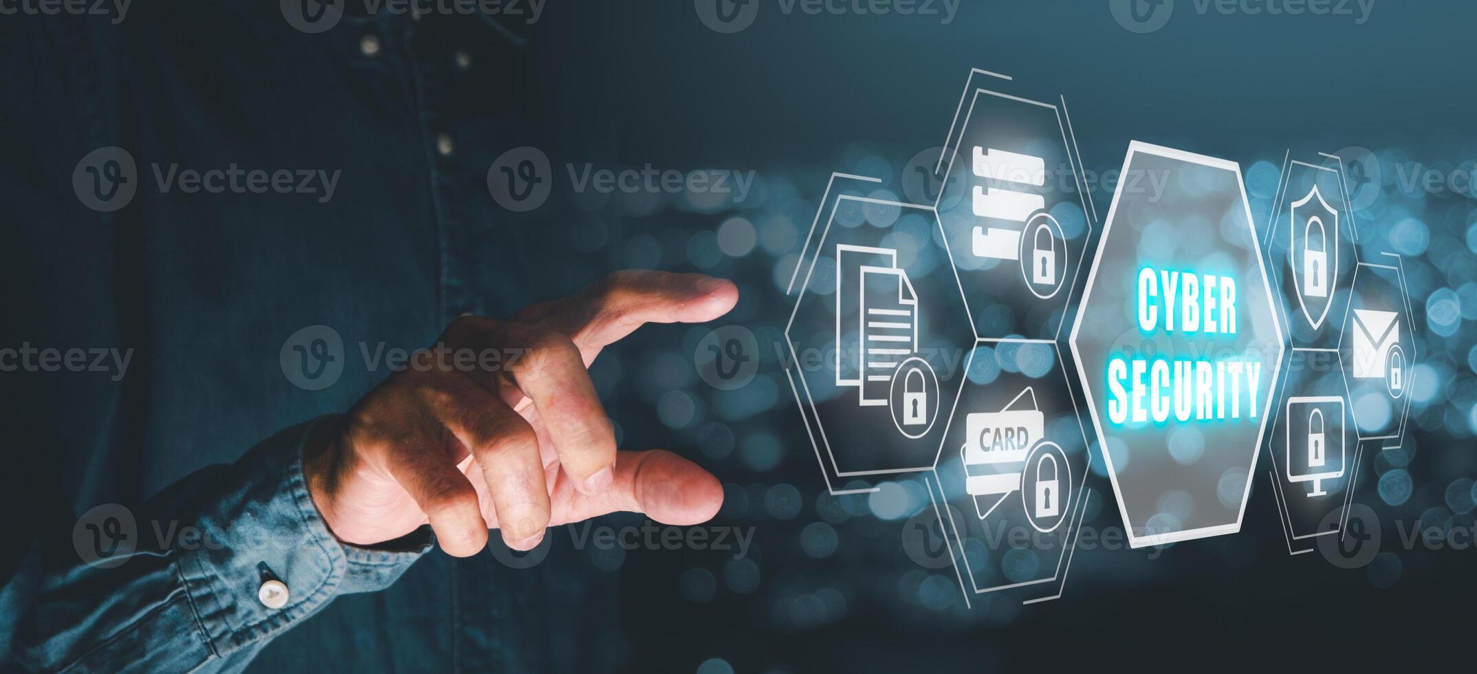 Cyber security concept, Person hand touching cyber security icon on ... Cyber security concept, Person hand touching cyber security icon on ...