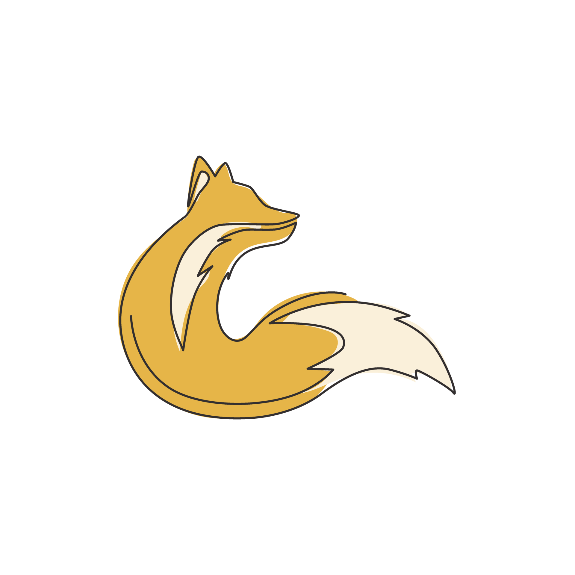 Free Um único Desenho De Linha Da Identidade Do Logotipo Da Empresa Cute Fox Conceito De ícone