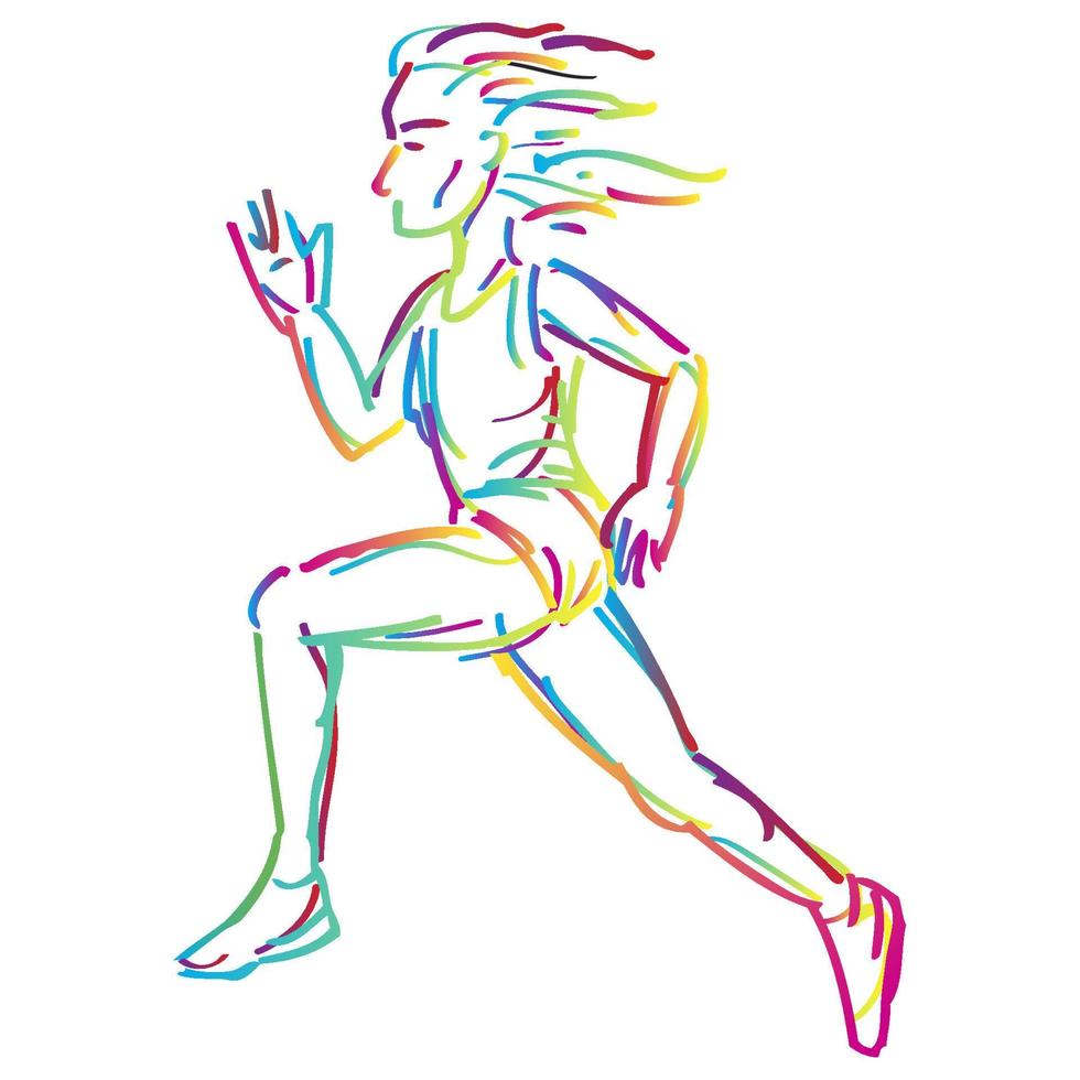 Woman running marathon 22603181 Vector Art at Vecteezy
