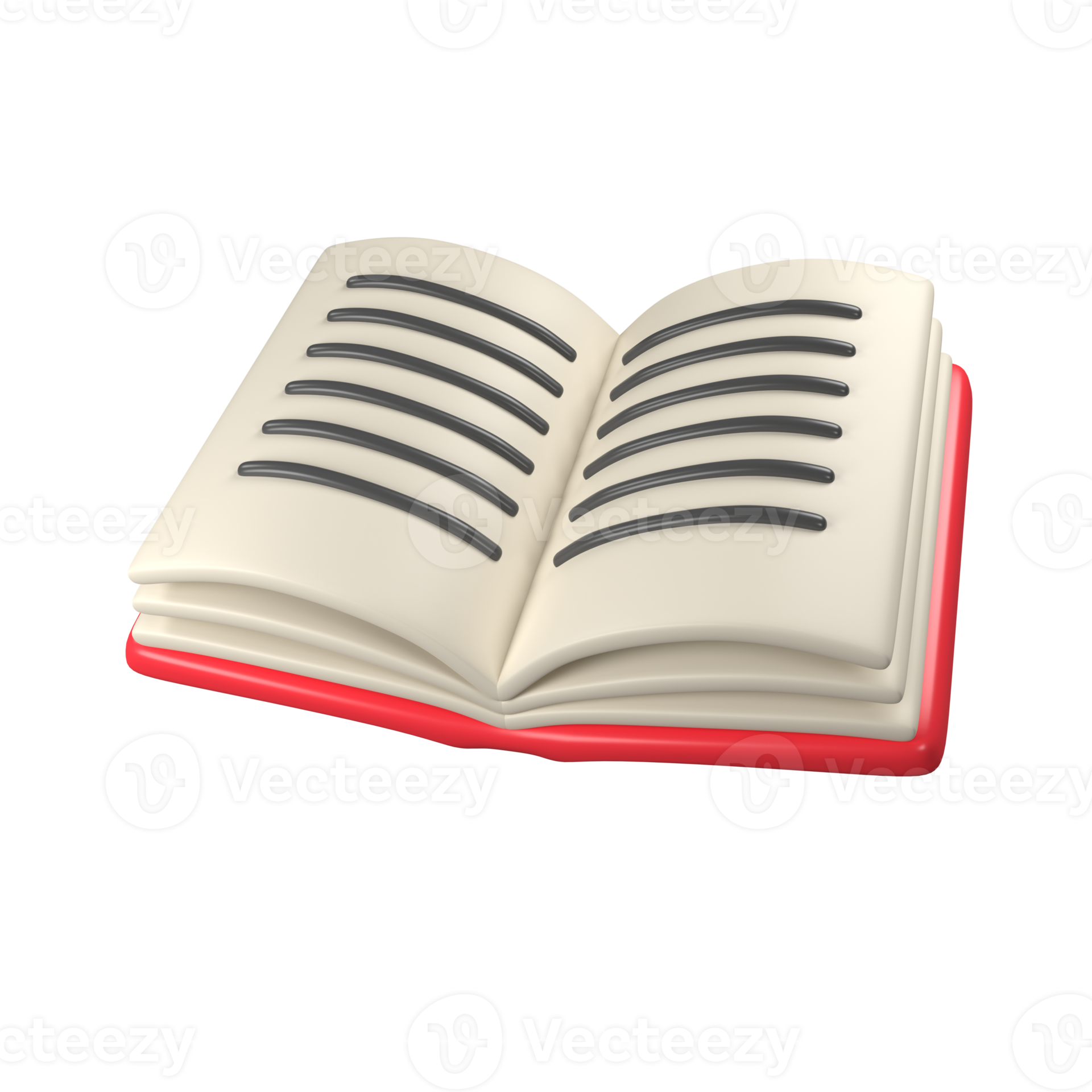 Opened book 3D illustration 22603442 PNG