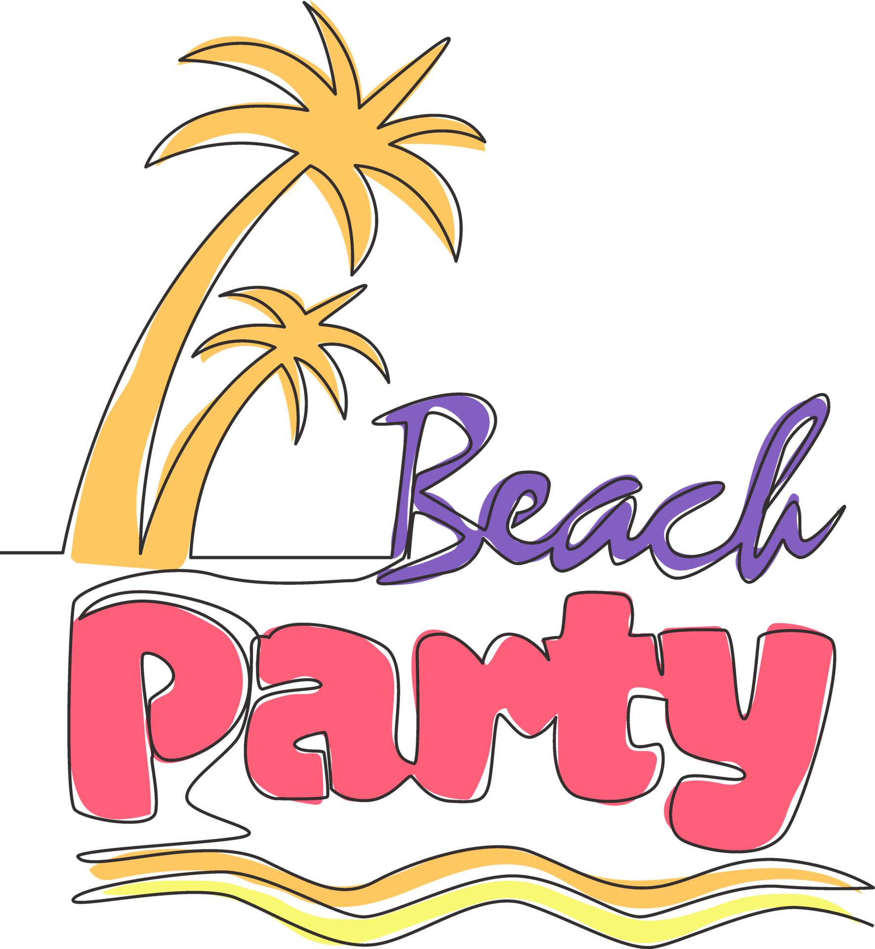 soltero continuo línea dibujo de linda y fabuloso fiesta hora ...