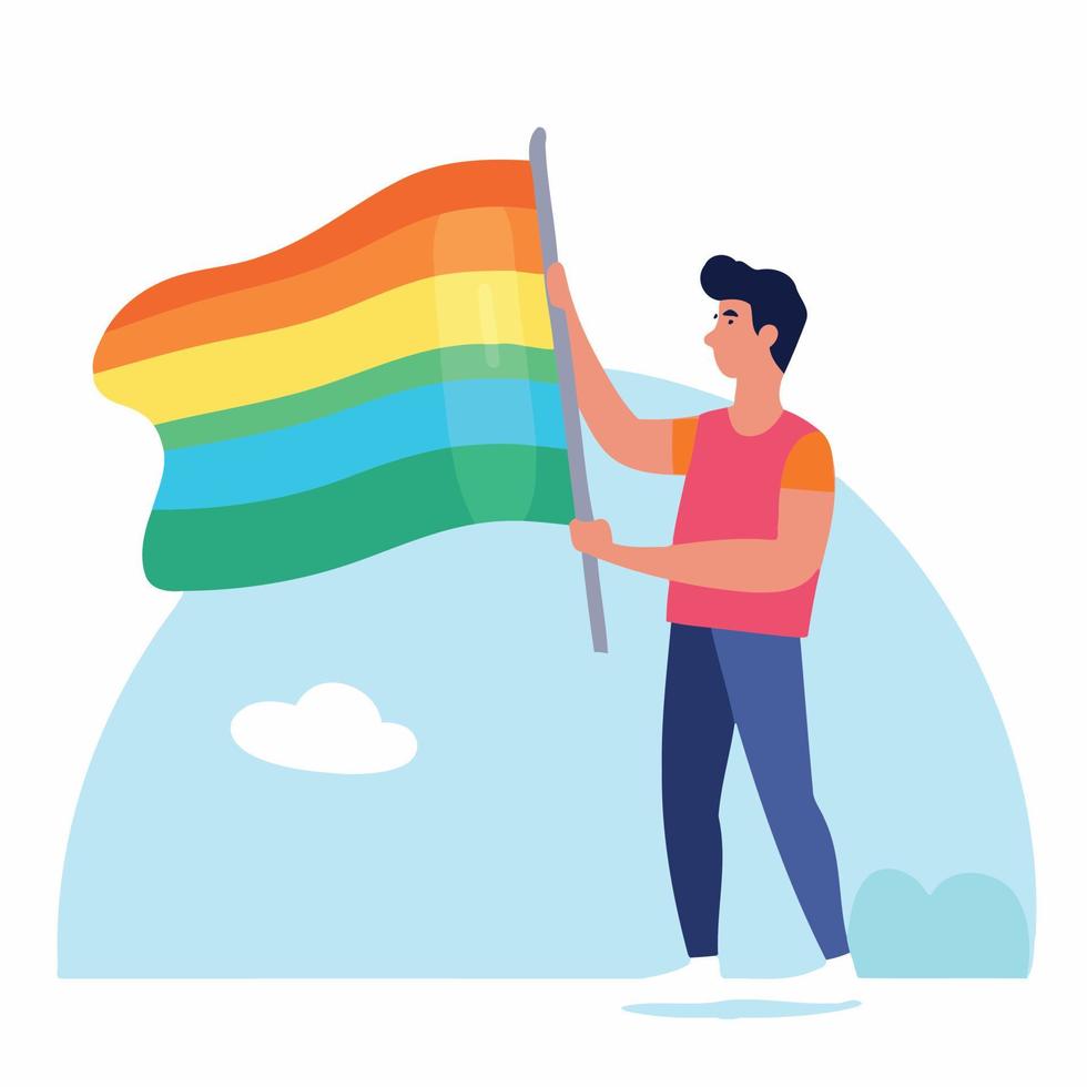 man lgbt pride day and month with rainbow colors 22605496 Vector Art at ...