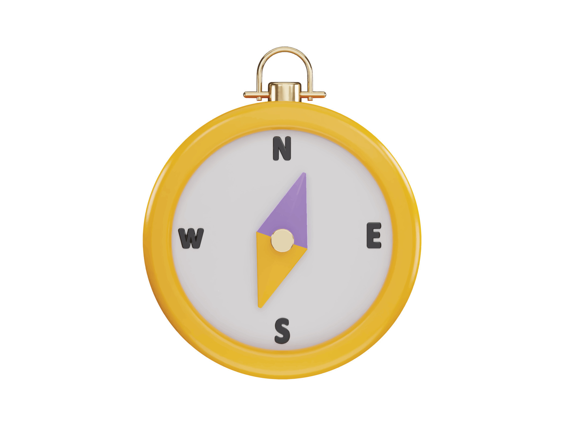 Location Direction Map Navigation Compass Icon 3d Rendering Vector