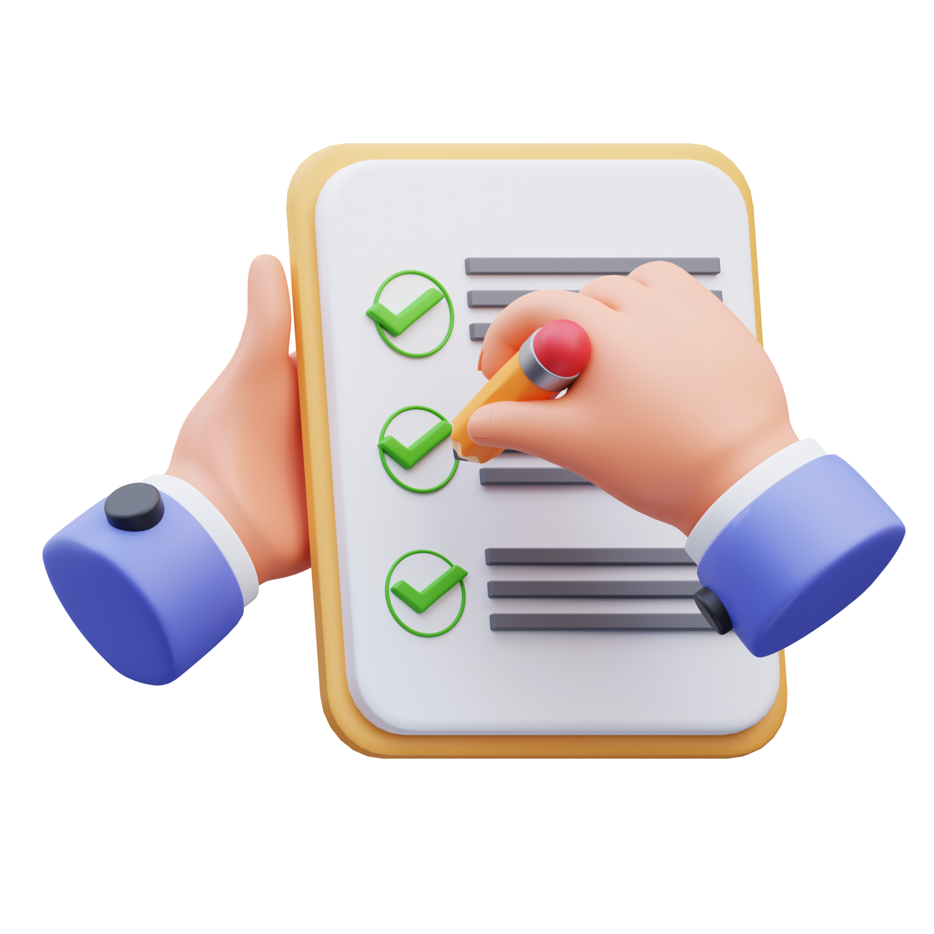 3d render illustration of activity icon of hand doing daily checklist ... 3d render illustration of activity icon of hand doing daily checklist ...