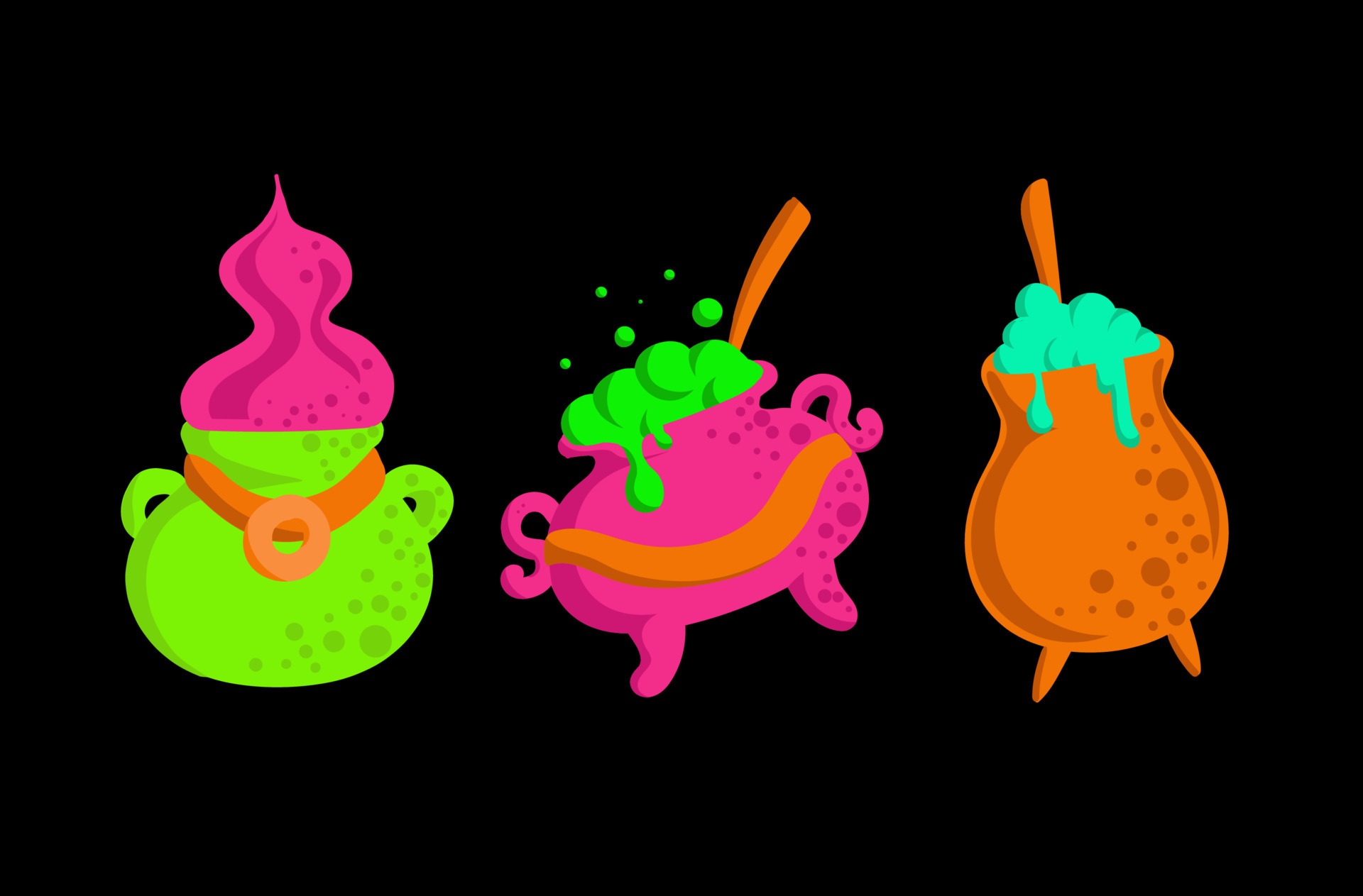 Halloween cauldron with witch s potion. Illustrated vector element ...