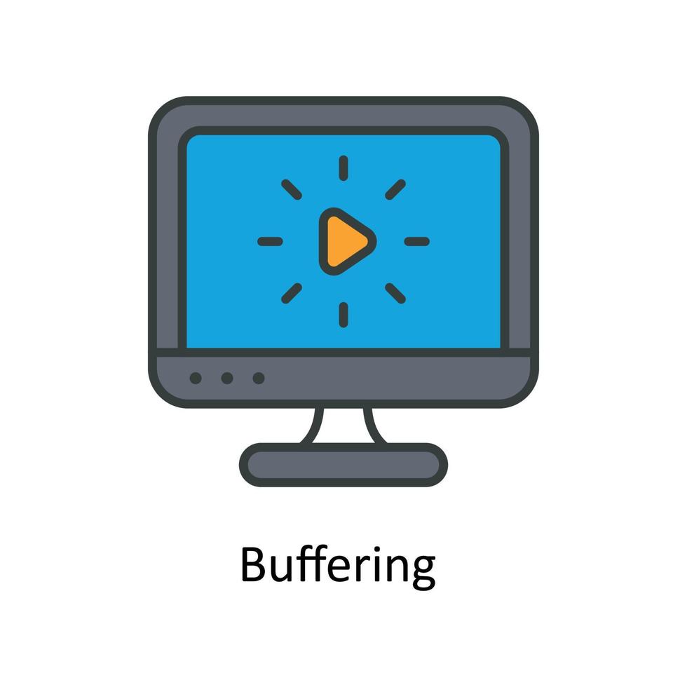 Buffering Vector Fill outline Icons. Simple stock illustration stock ...