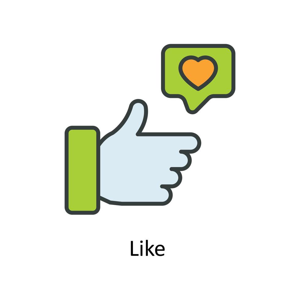Like Vector Fill outline Icons. Simple stock illustration stock ... Like Vector Fill outline Icons. Simple stock illustration stock ...