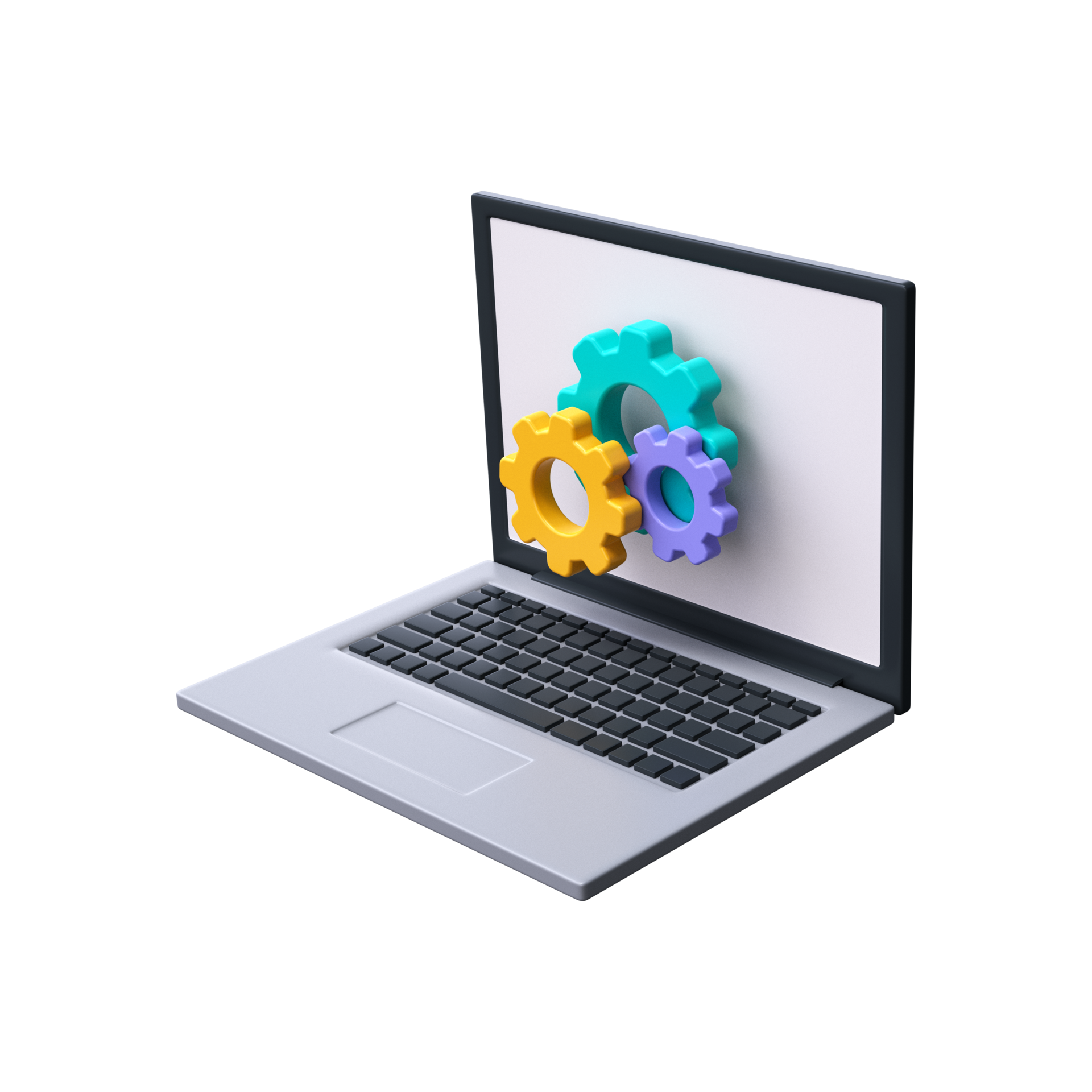 3d Laptop and gears icon. Technical support icon. Computer service ... 3d Laptop and gears icon. Technical support icon. Computer service ...