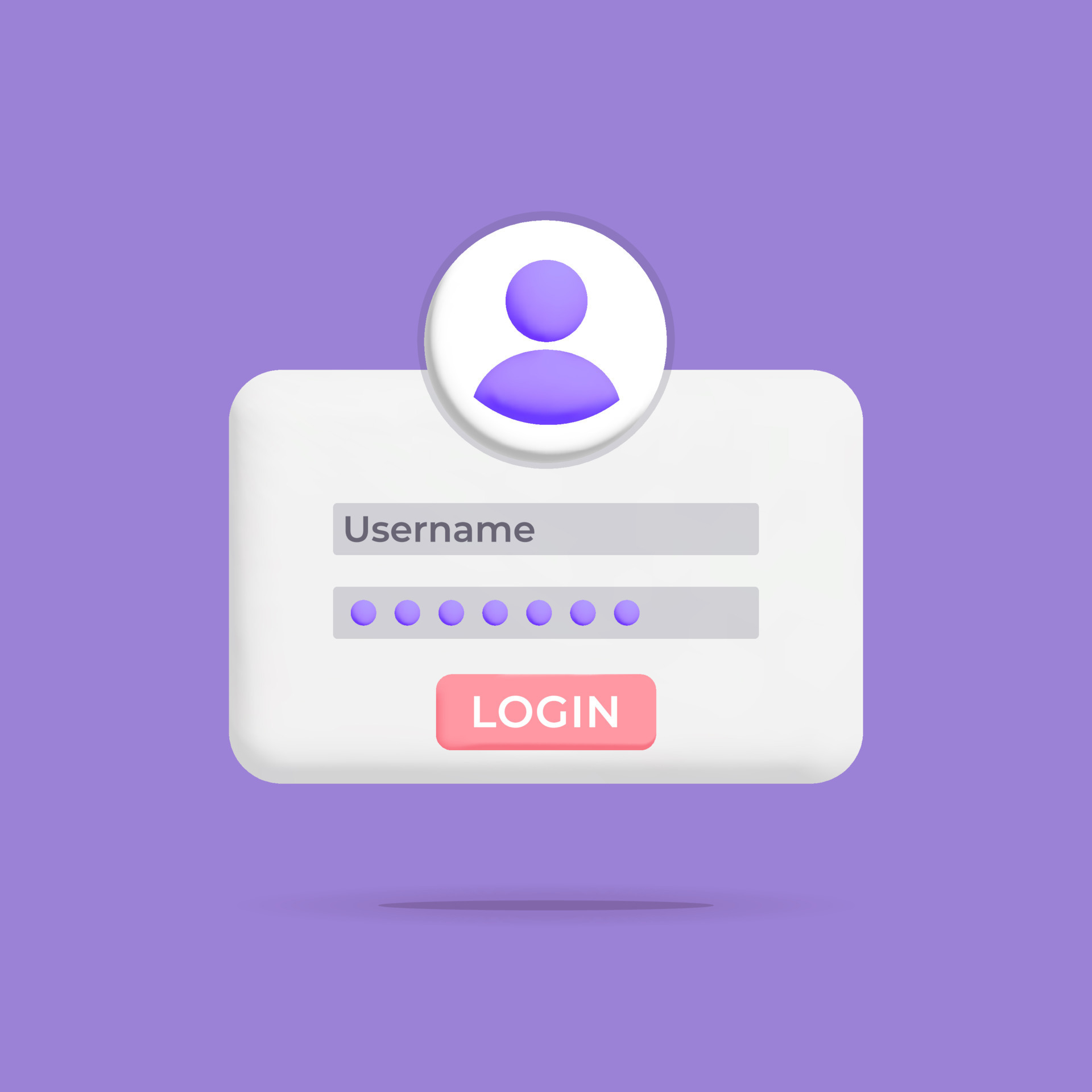 3d vector user name with password field for login id page popup notification bubble form icon ...