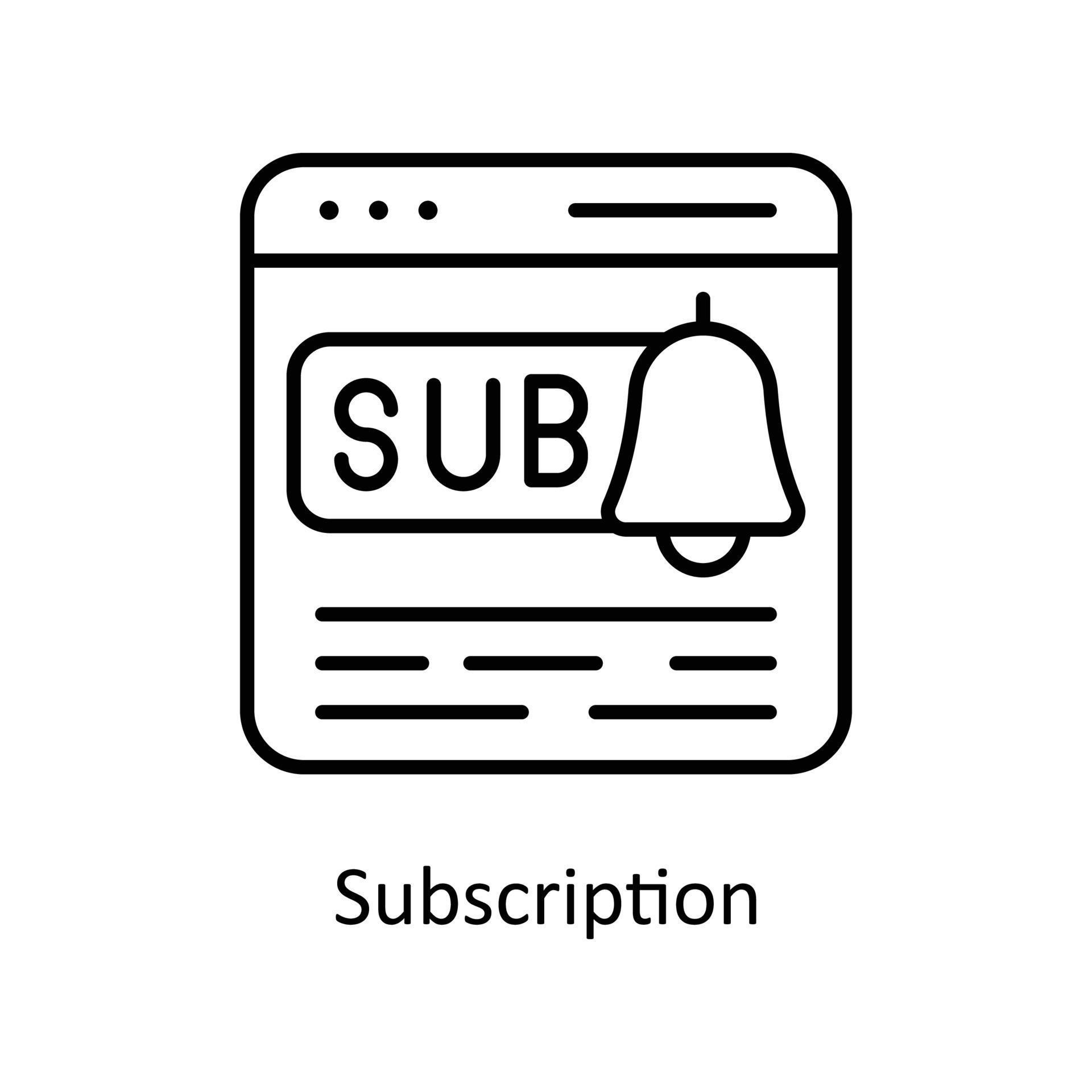 Subscription Vector outline Icons. Simple stock illustration stock ...
