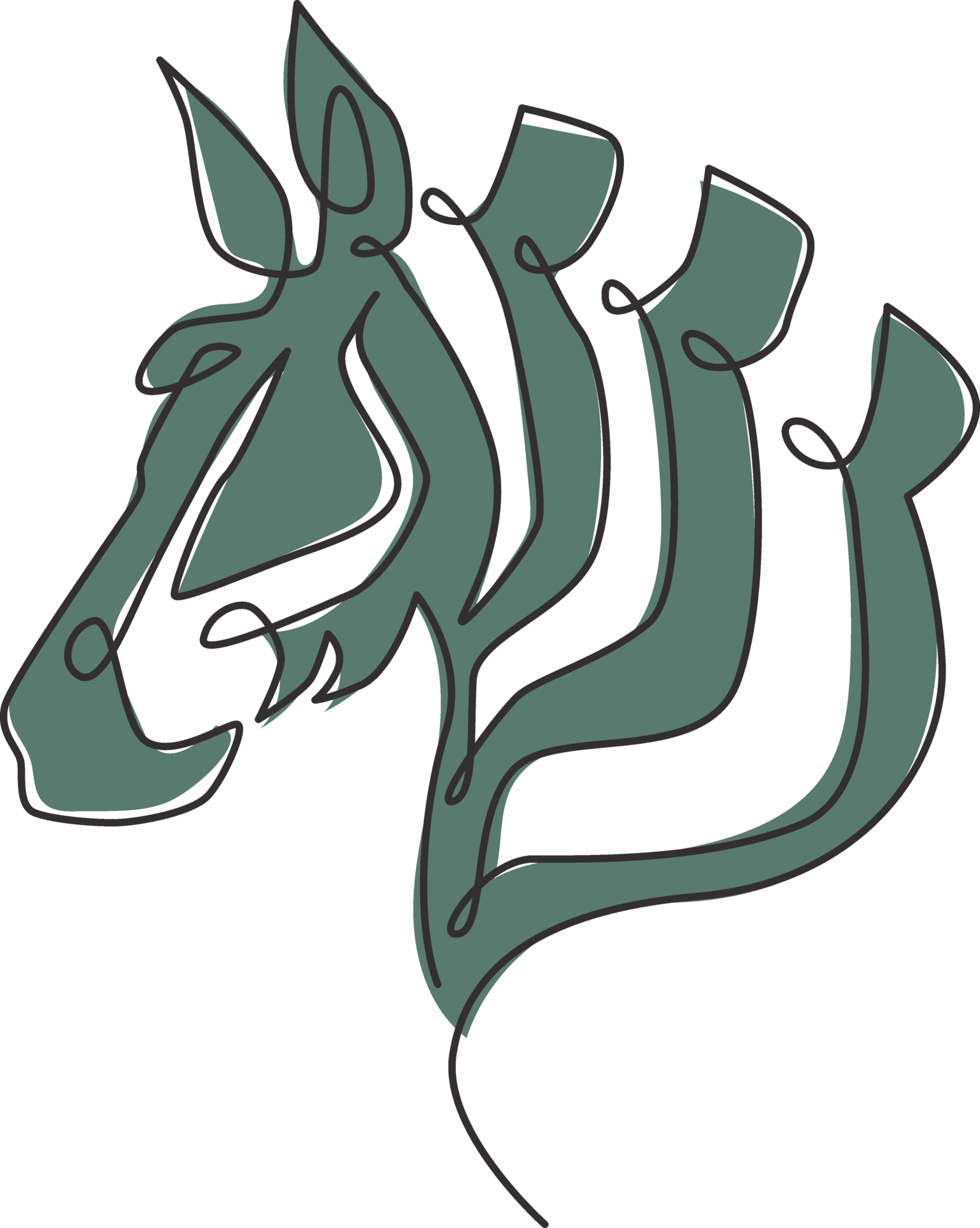 Free Um Desenho De Linha Contínua Da Cabeça De Zebra Para A Identidade Do Logotipo Do National