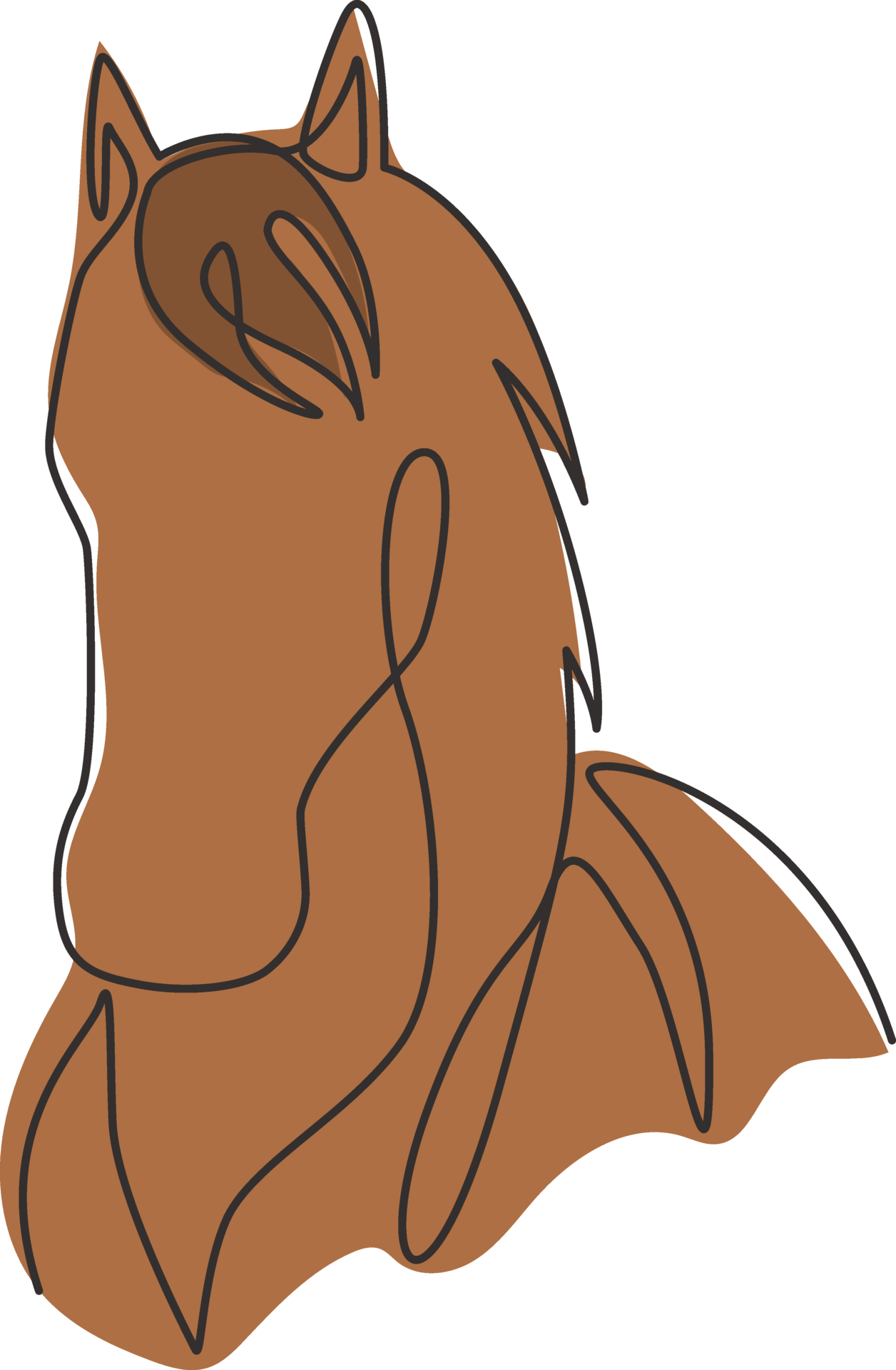 Um único Desenho De Linha De Beleza Elegância Cabeça De Cavalo Para A Identidade Do Logotipo