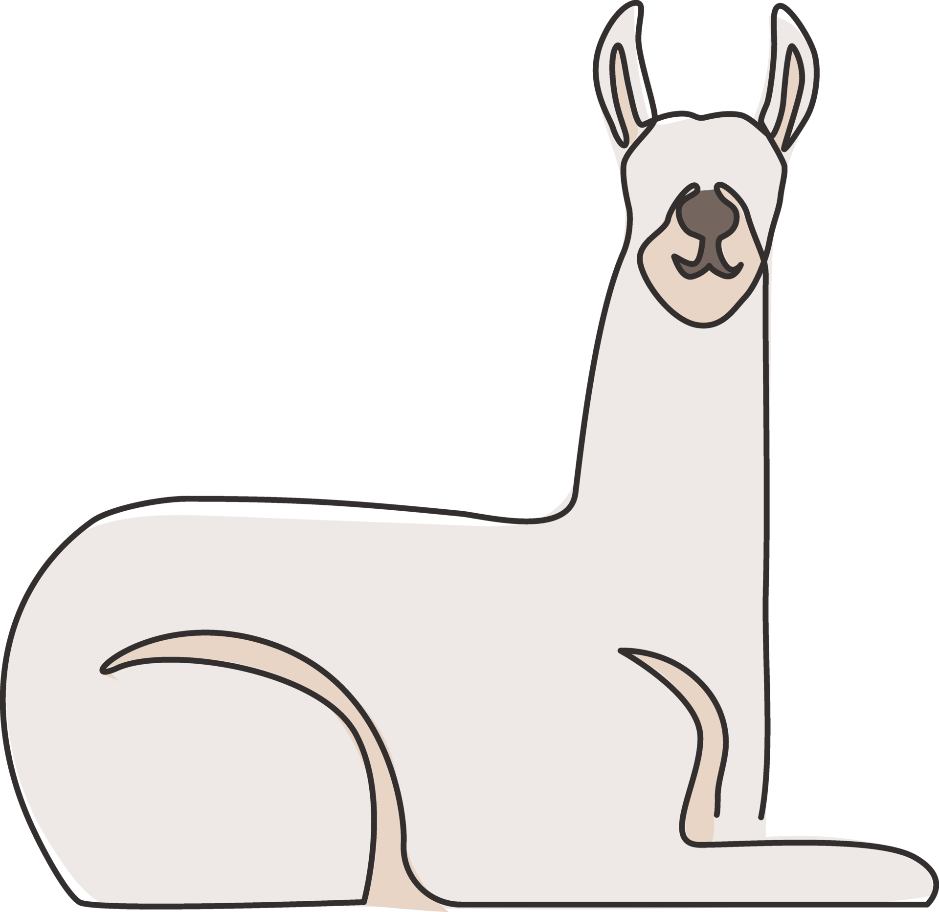 One single line drawing of cute llama for company logo identity ...