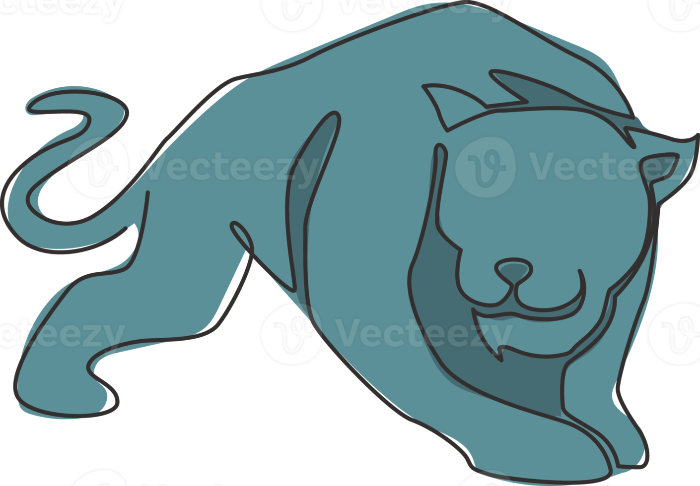 Um único Desenho De Linha Do Leopardo Selvagem Para A Identidade Do Logotipo De Negócios Da