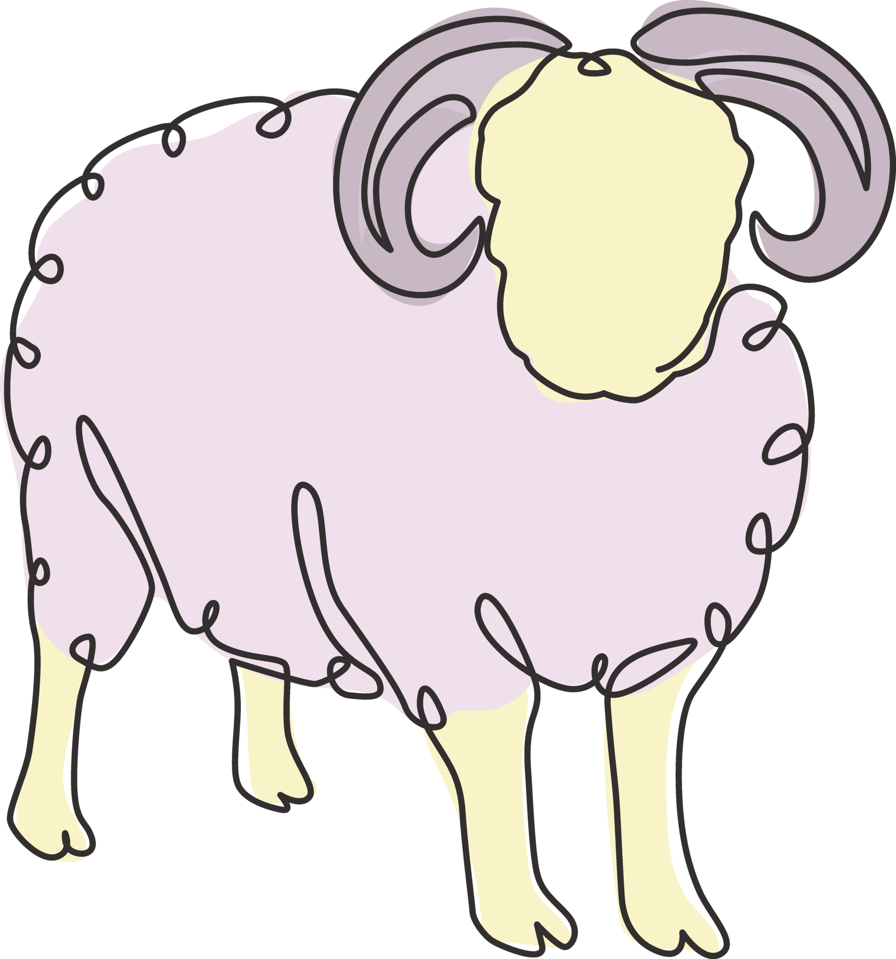 One Single Line Drawing Of Cute Funny Sheep For Stock Breeding Logo Identity Lamb Mascot Emblem