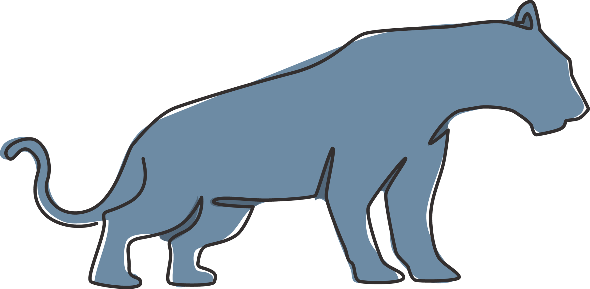 Desenho De Linha única Contínua Do Elegante Leopardo Para A Identidade Do Logotipo Da Equipe De
