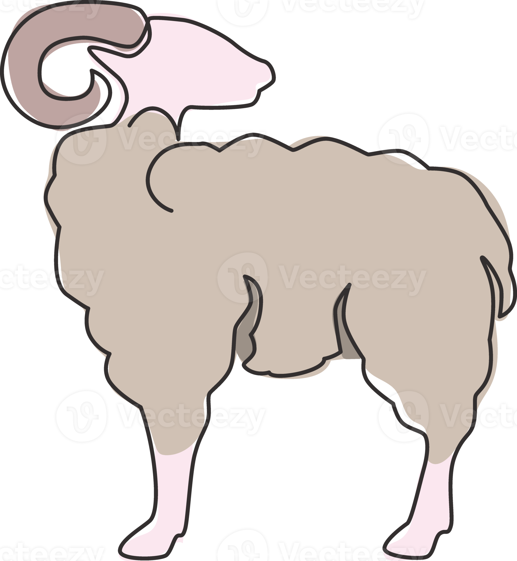 Single Continuous Line Drawing Of Funny Cute Sheep For Business Logo Identity Lamb Mascot