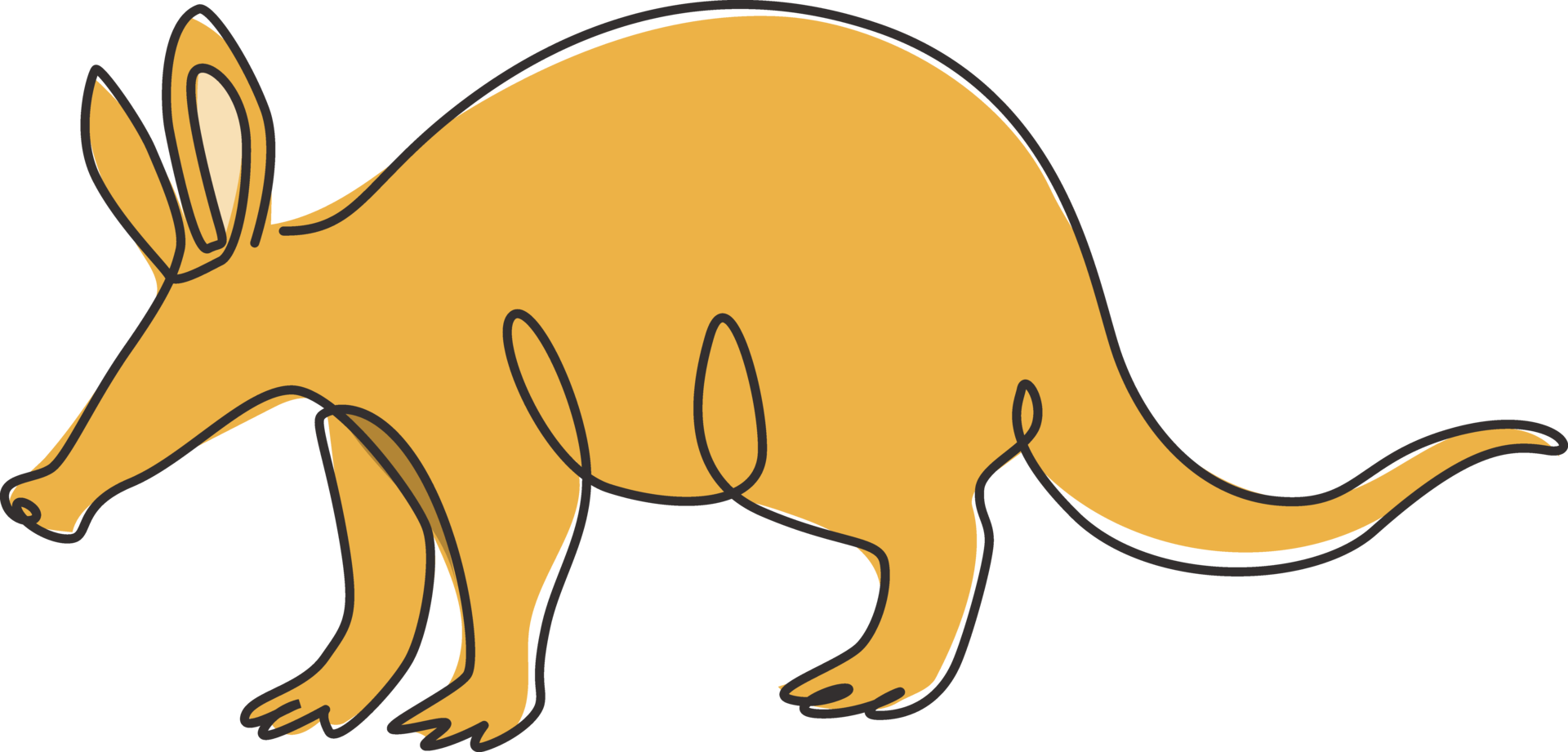 Um único Desenho De Linha De Aardvark Exótico Para A Identidade Do Logotipo Da Empresa Conceito
