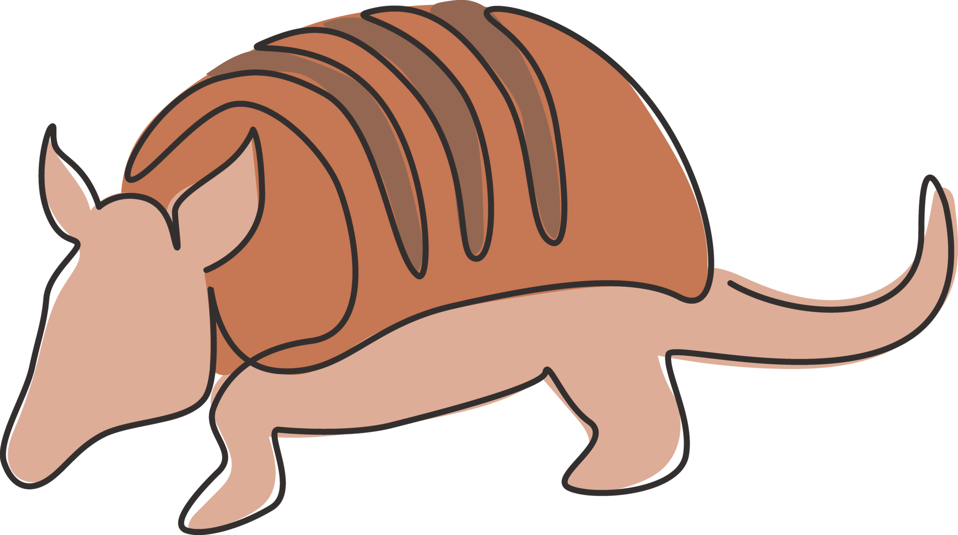 Um único Desenho De Tatu Exótico Para A Identidade Do Logotipo Da Empresa Conceito De Mascote