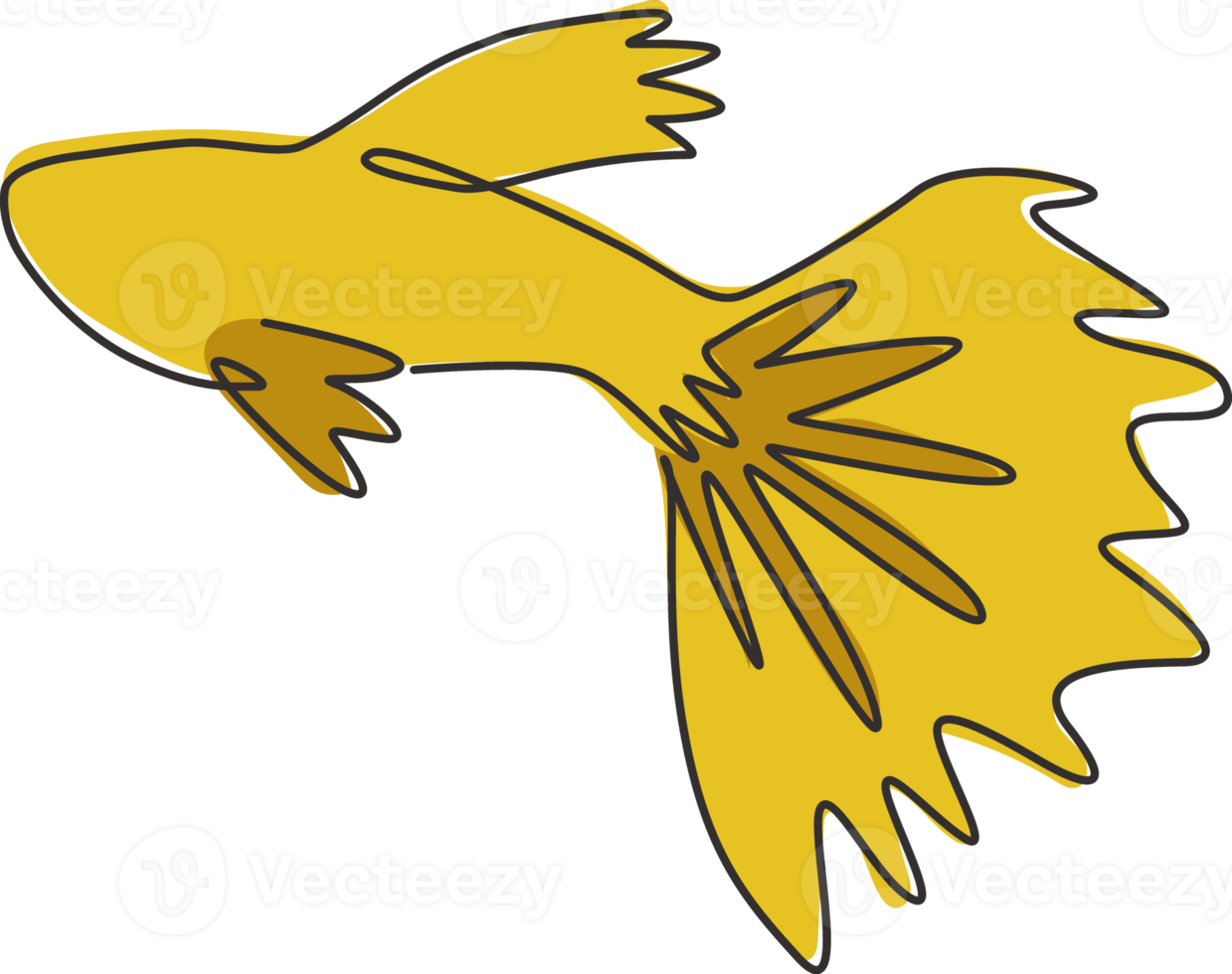 One single line drawing of adorable guppy fish for aquatic logo ... One single line drawing of adorable guppy fish for aquatic logo ...