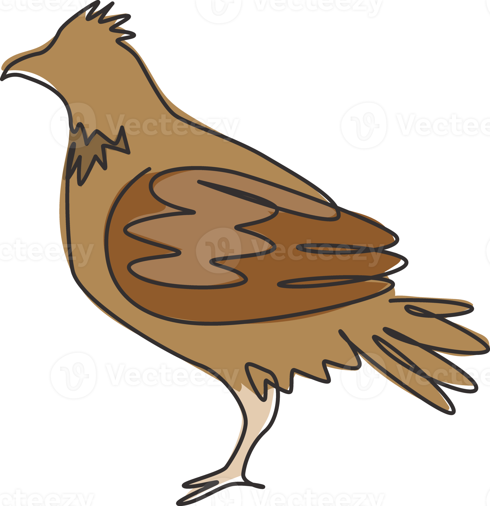 dessin d'une seule ligne d'un adorable oiseau tétras pour l'identité du ...