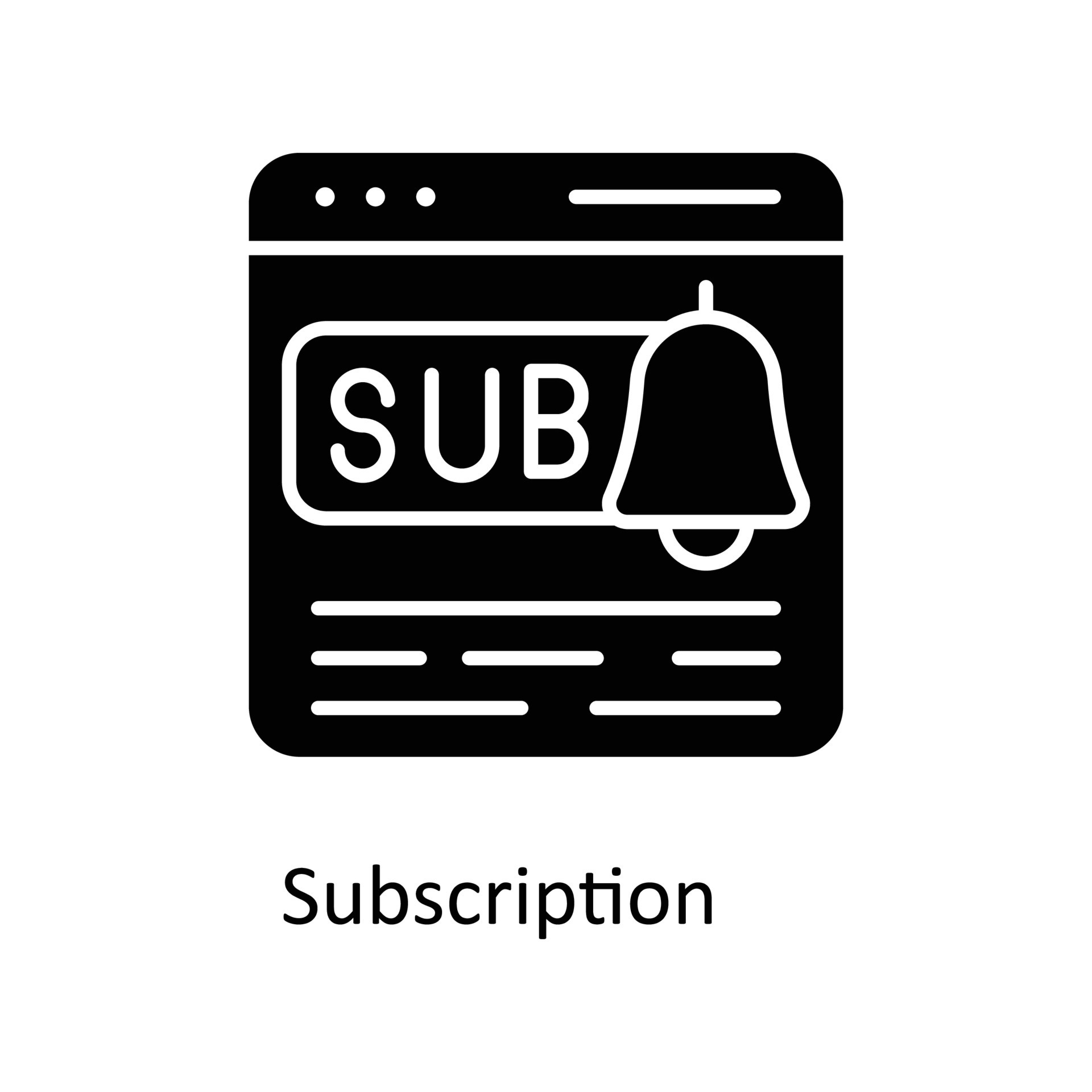 Subscription Vector Solid Icons. Simple stock illustration stock ...