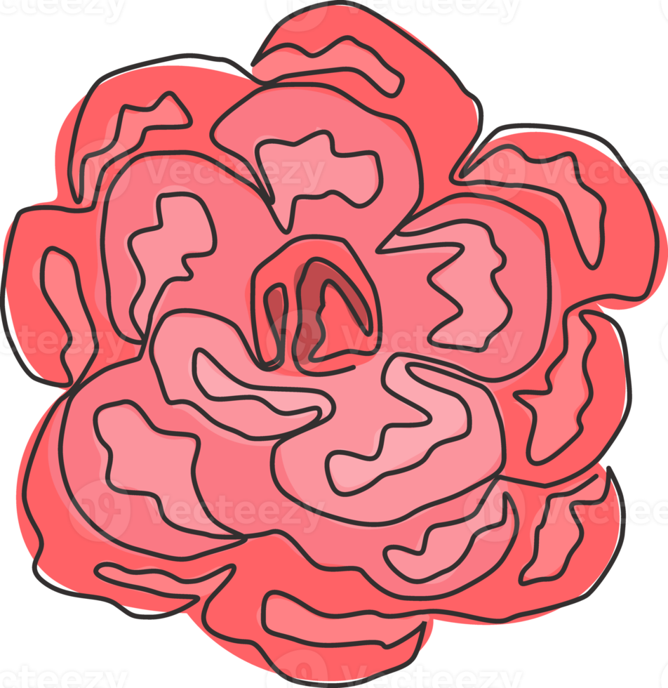 Single One Line Drawing Beauty Fresh Carnation For Home Art Wall Decor